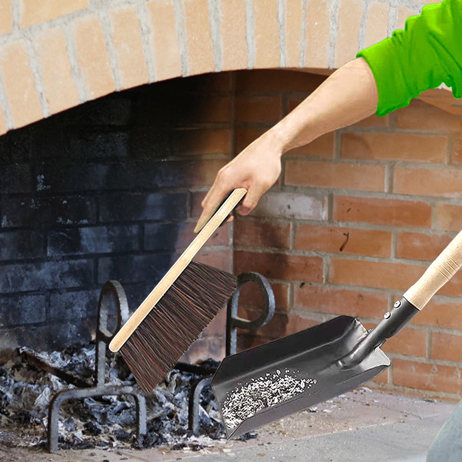PPLoney Fireplace Cleaning Set: Charcoal Shovel, Brush, and Heat ...