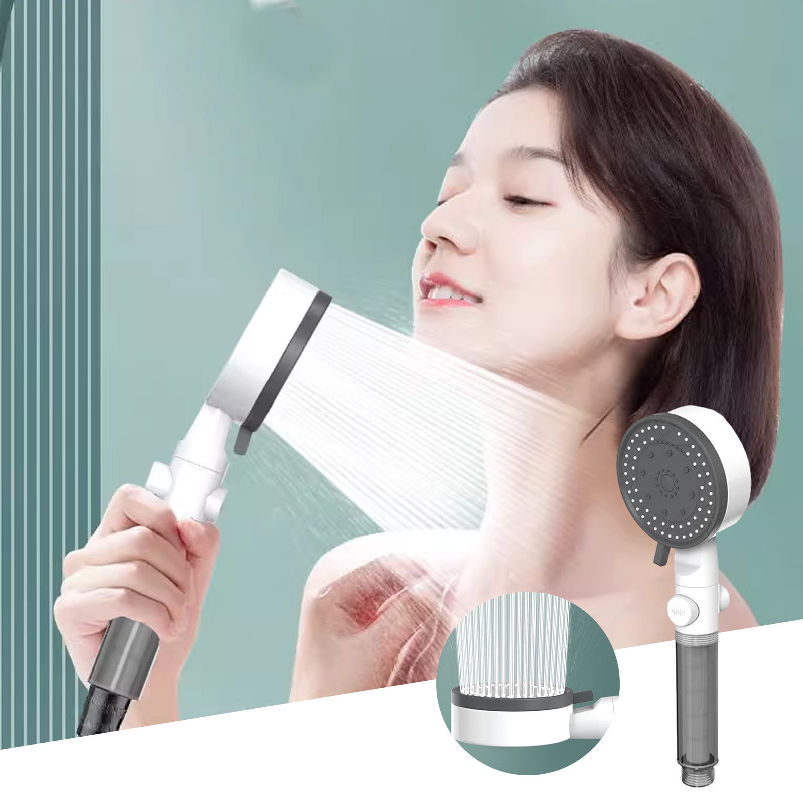 PPLoney High Pressure Turbo Shower Head with 10 Bathing Modes, Easy One ...