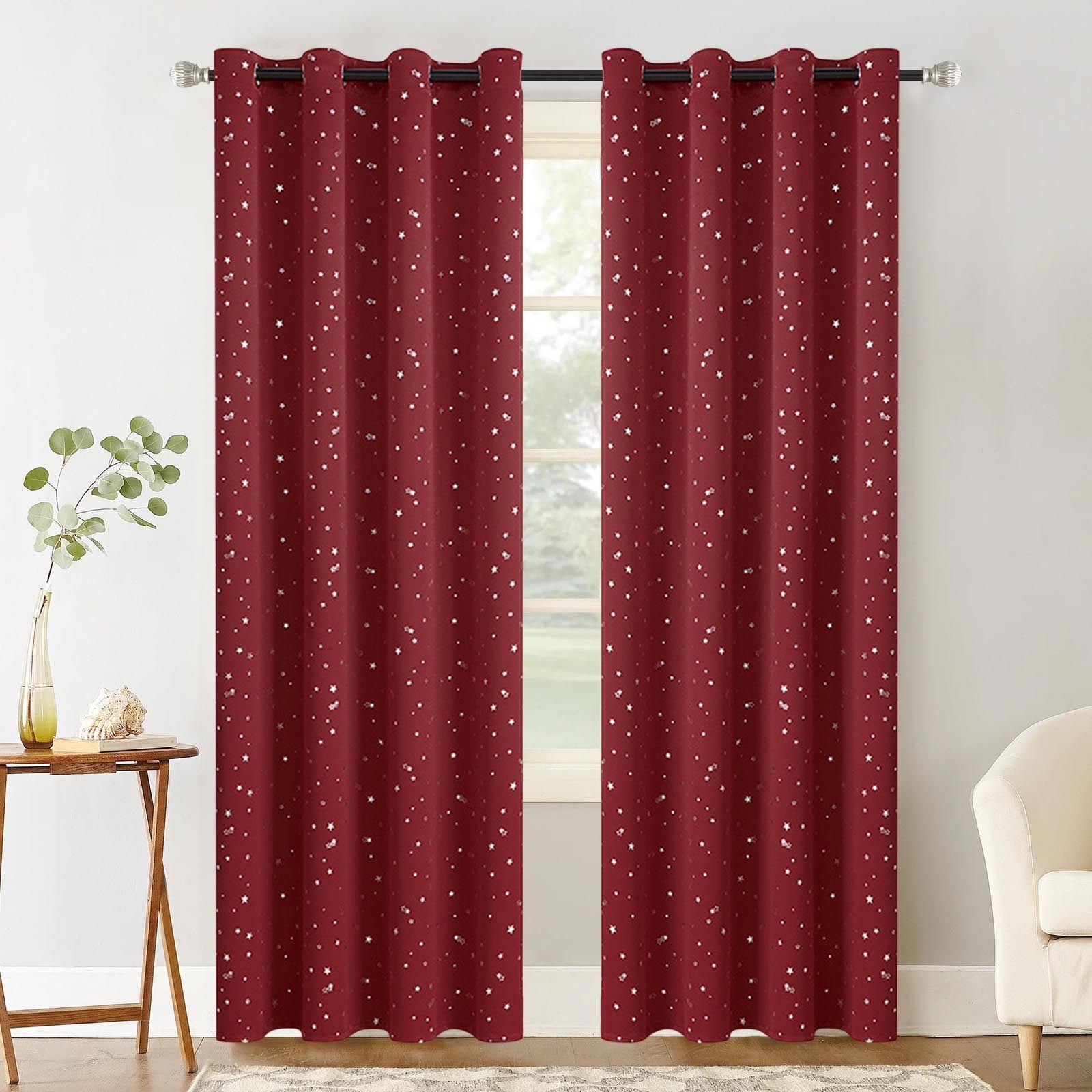 PPLoney Light-Blocking Thermal Insulated Curtains for Bedroom & Living ...