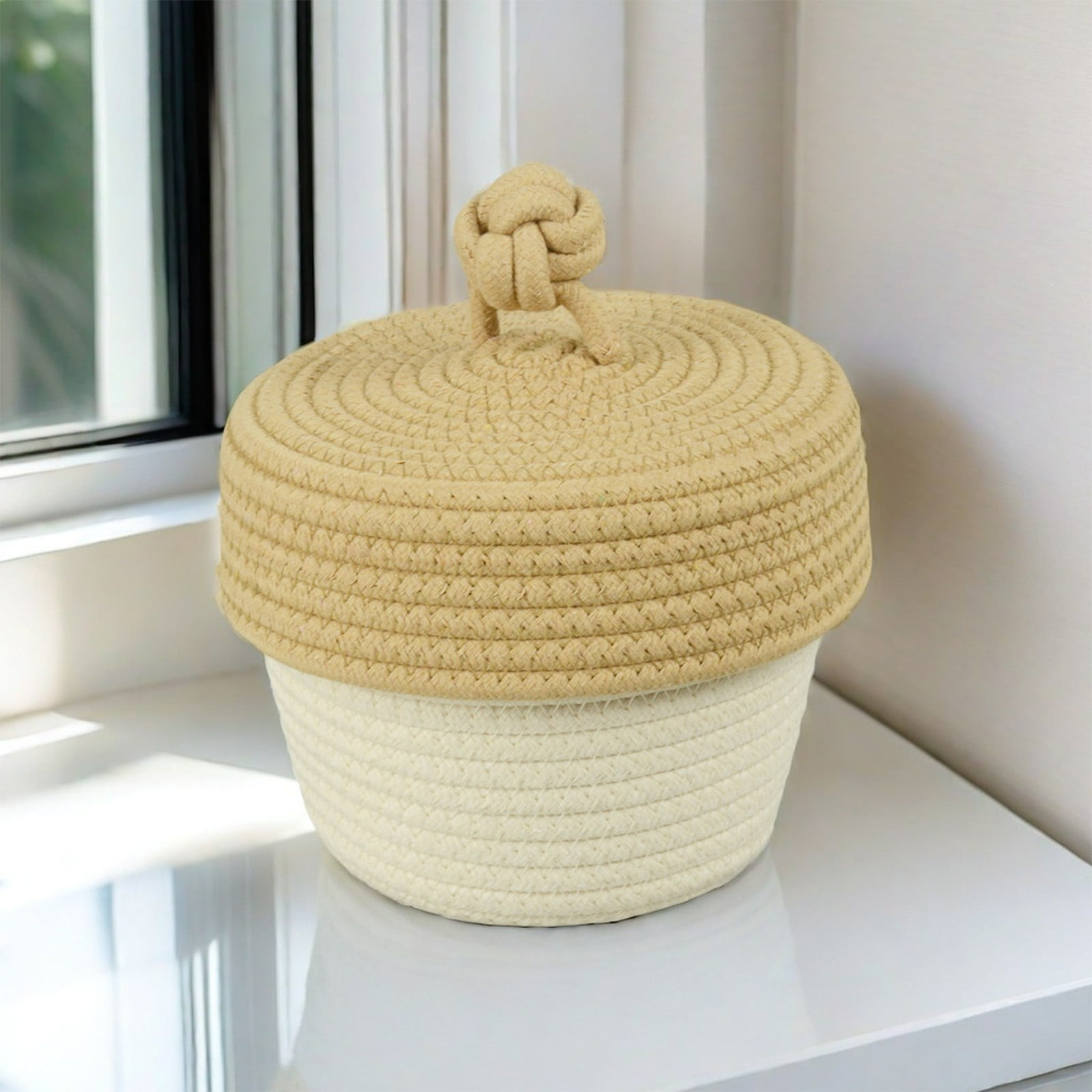 PPLoney Mini Storage Box, Soft Cotton Rope Woven Basket for Jewelry ...