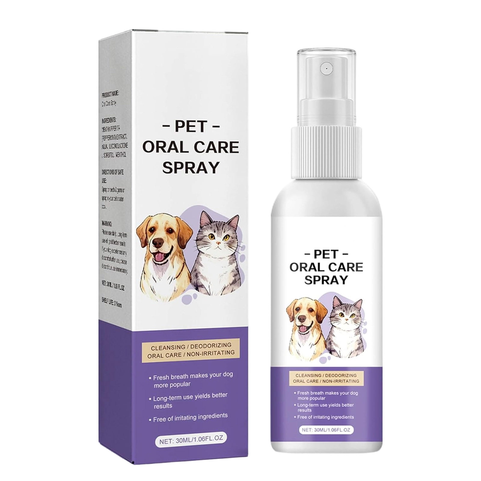 PPLoney Pet Dental Spray - Natural Breath Freshener for Dogs & Cats ...