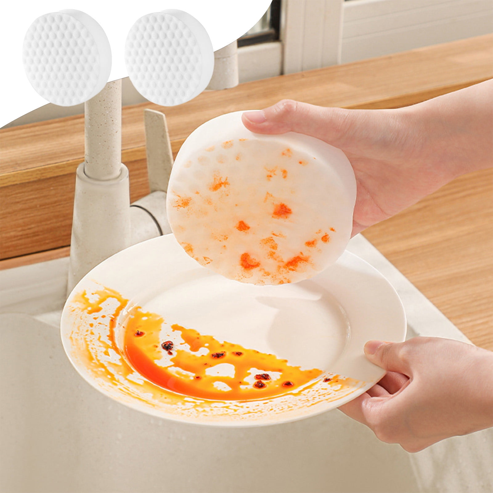 PPLoney Round High-Density Cleaning Sponges - 2 Pack Powerful Stain ...