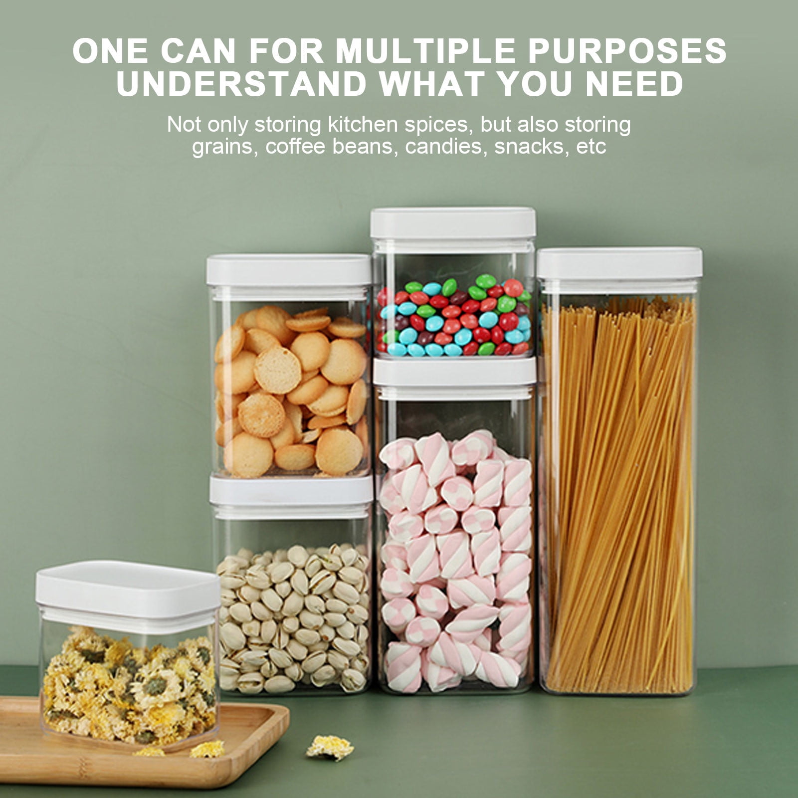 PPLoney Stackable Food Storage Containers, Airtight Plastic ...
