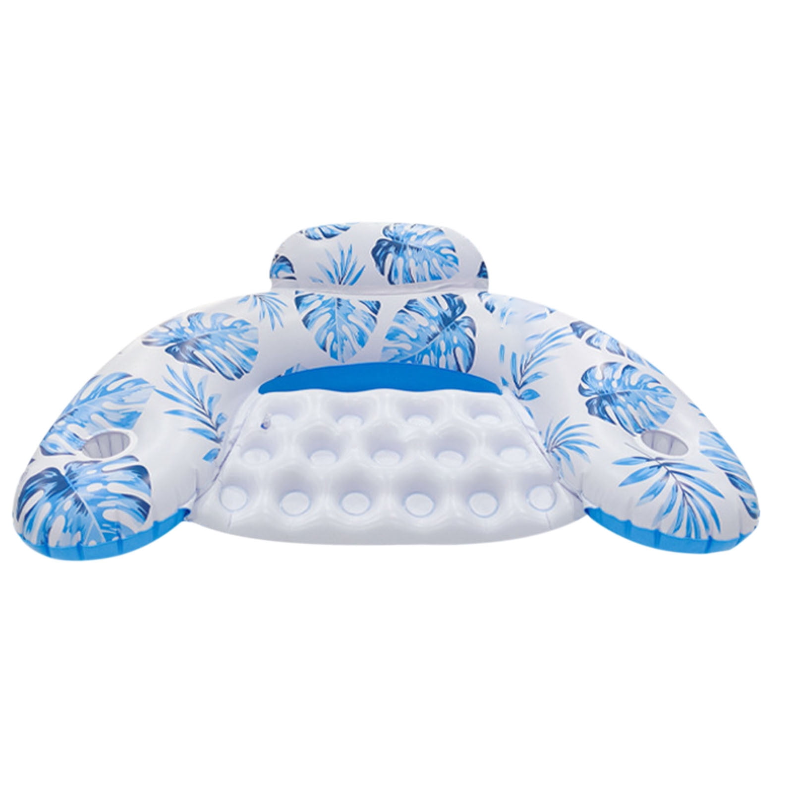 PPLoney Summer Inflatable Pool Floating Bed with Cup Holders – Ergonomic Back Recliner Seat for ...