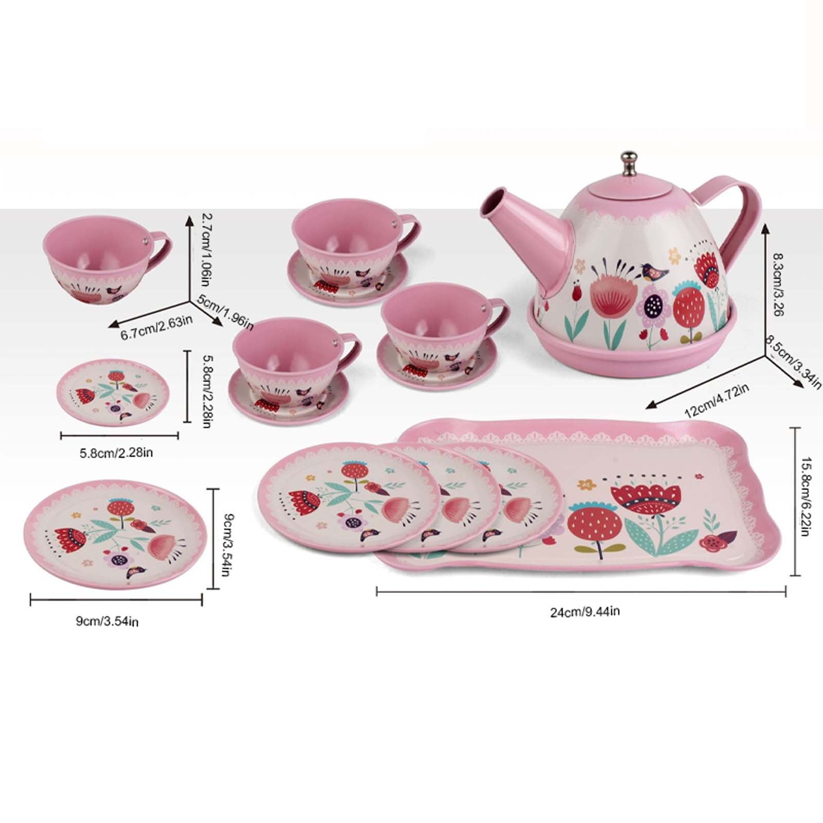 PPLoney Tea Party Play Set - Pretend Play Toy with Tin Teapot and Cups ...