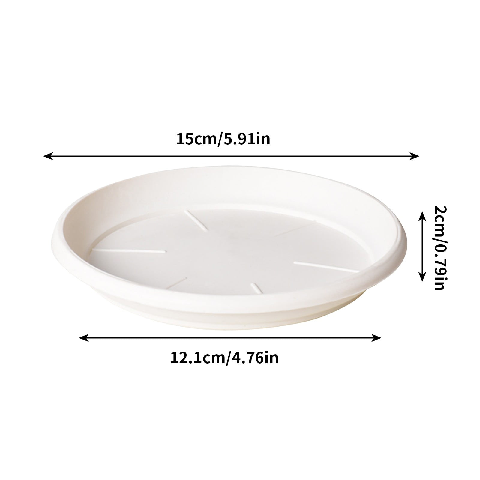 PPLoney Thick Durable Plastic Flowerpot Trays - Set of 6 Round Plant ...