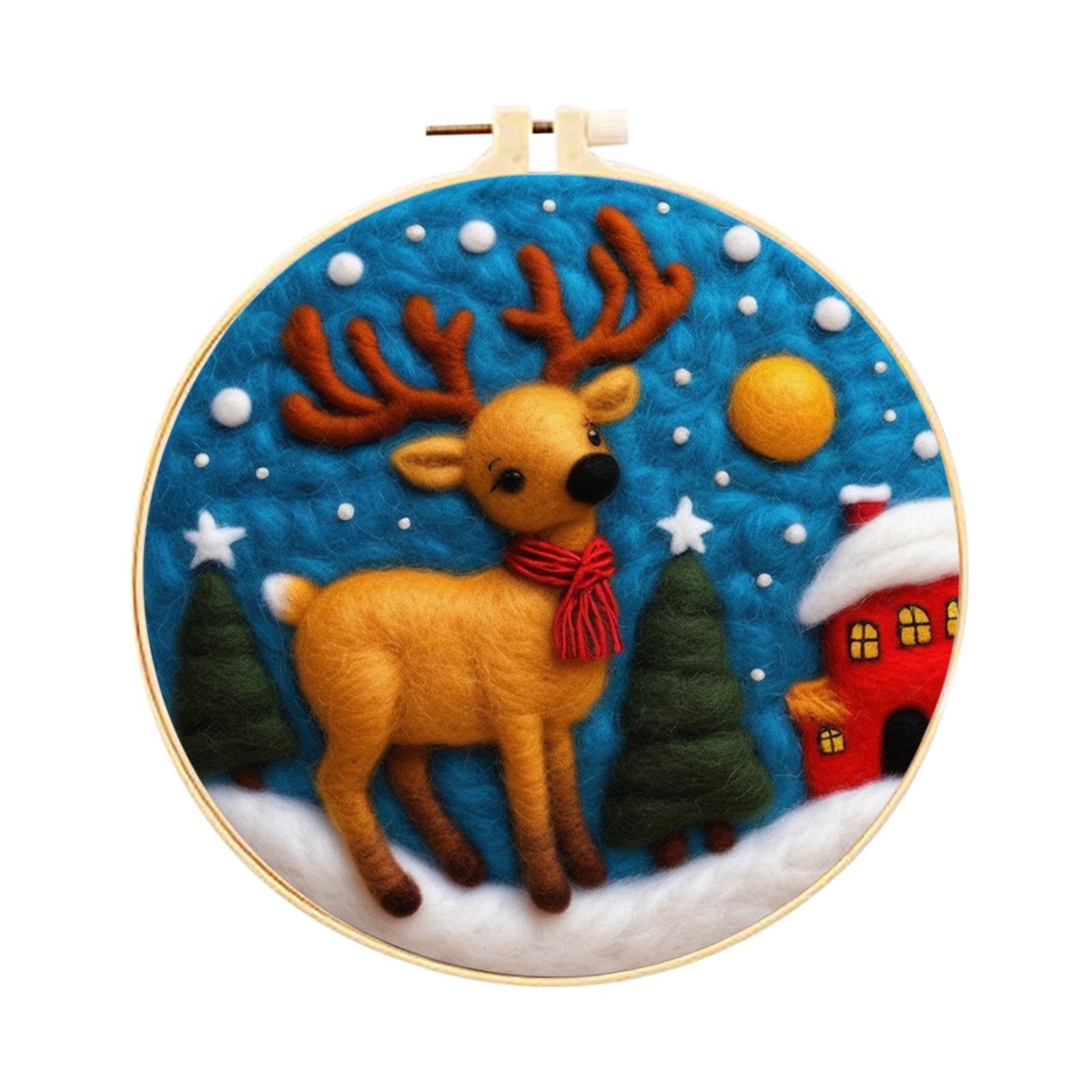 PPLoney Wool Needle Felts Painting with Embroidery Frame for Beginners ...