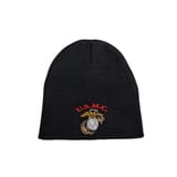 PPM Brands USMC Black Marines Marine Corps EGA Uncuffed Beanie Hat Cap ...