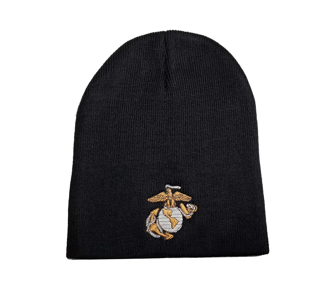 PPM Brands USMC Black Marines Marine Corps EGA Uncuffed Beanie Hat Cap ...