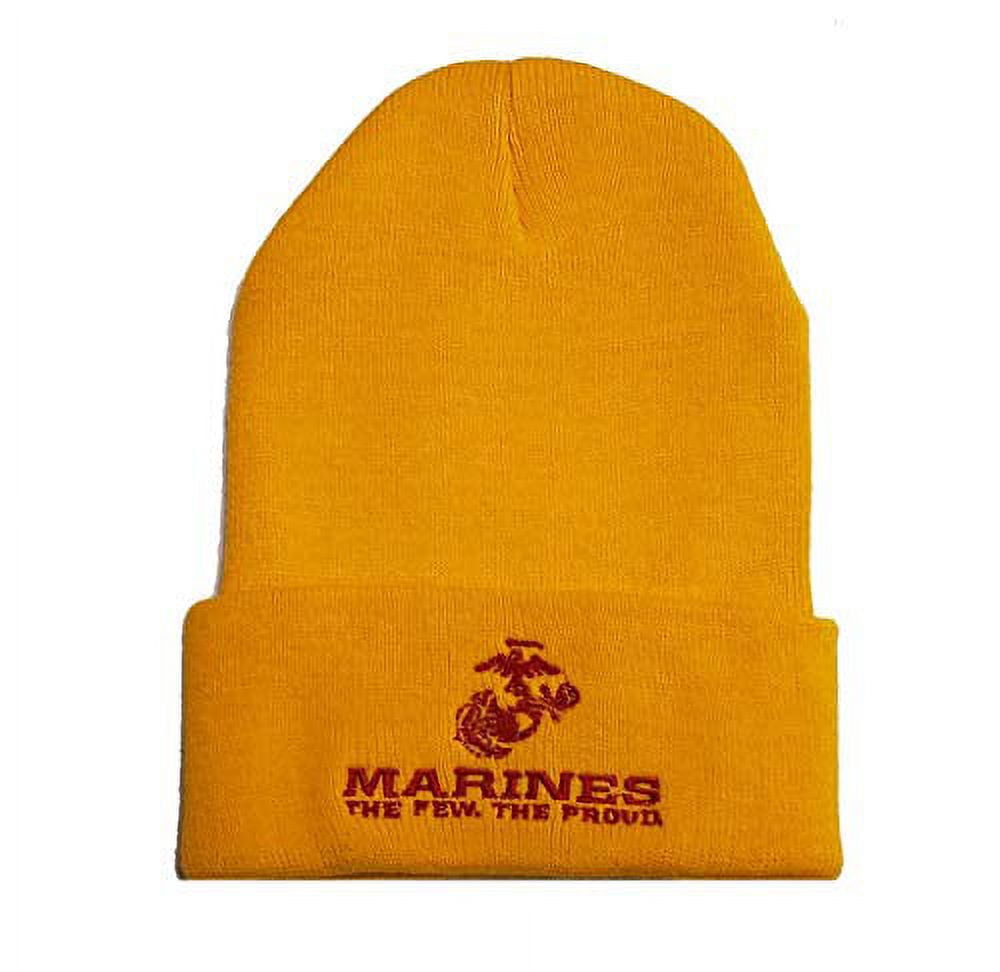 PPM Brands USMC Gold Marines Marine Corps Cuffed Beanie Hat Cap ...