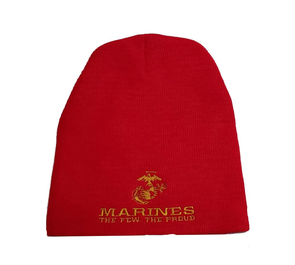 PPM Brands USMC Red Marines Marine Corps Uncuffed Beanie Hat Cap Made ...