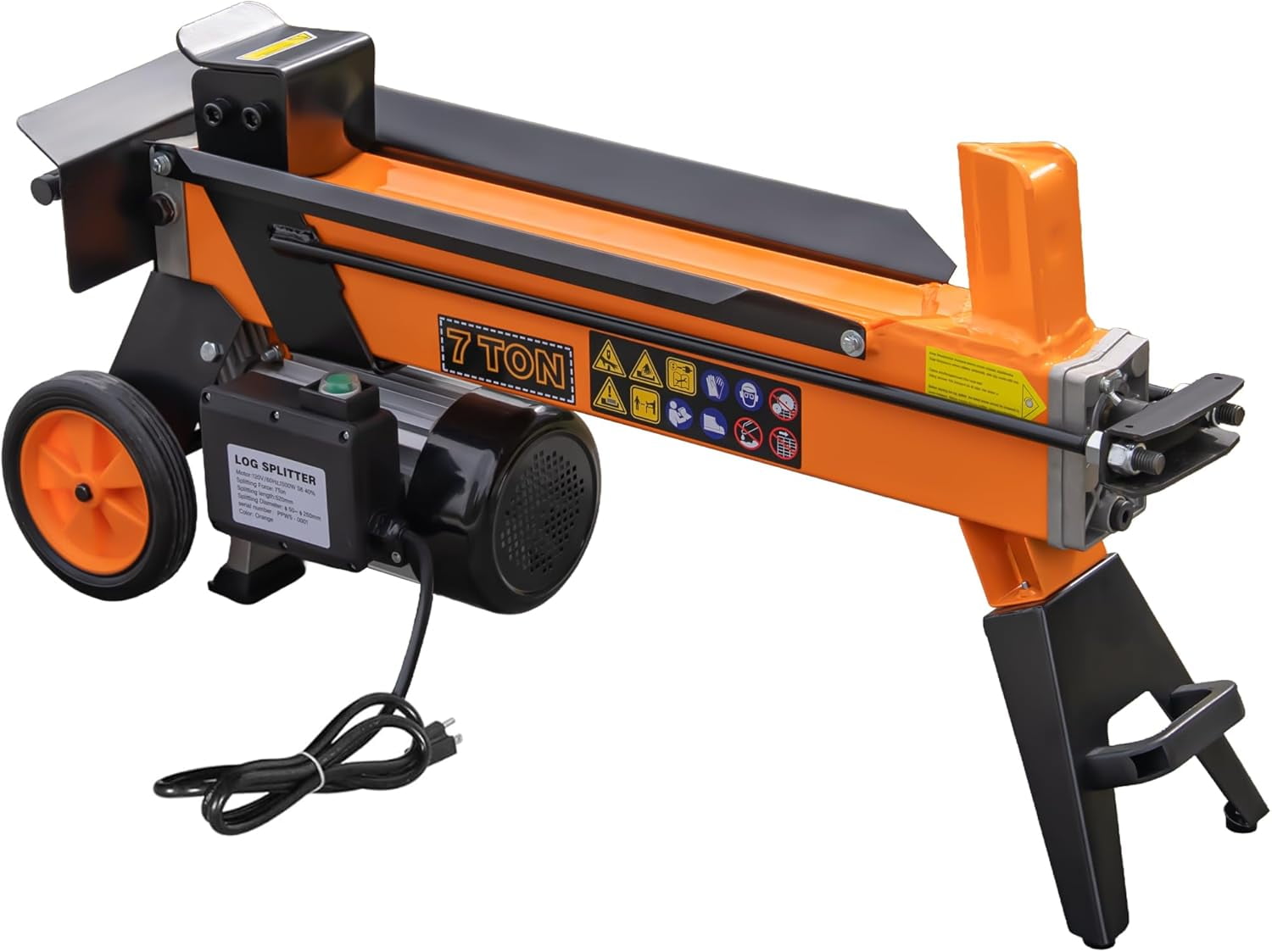 PPOLB 7 Ton Electric Log Splitter, Portable Hydraulic Firewood ...