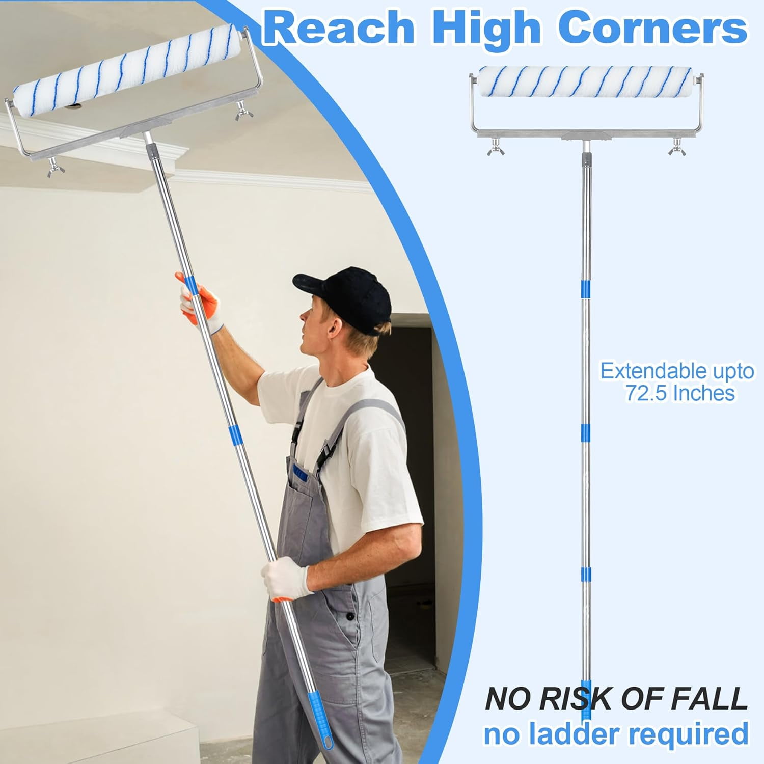 PPOSFPH 18 Inch Paint Roller Kit, 12 Pcs Large Roller Paint Set ...