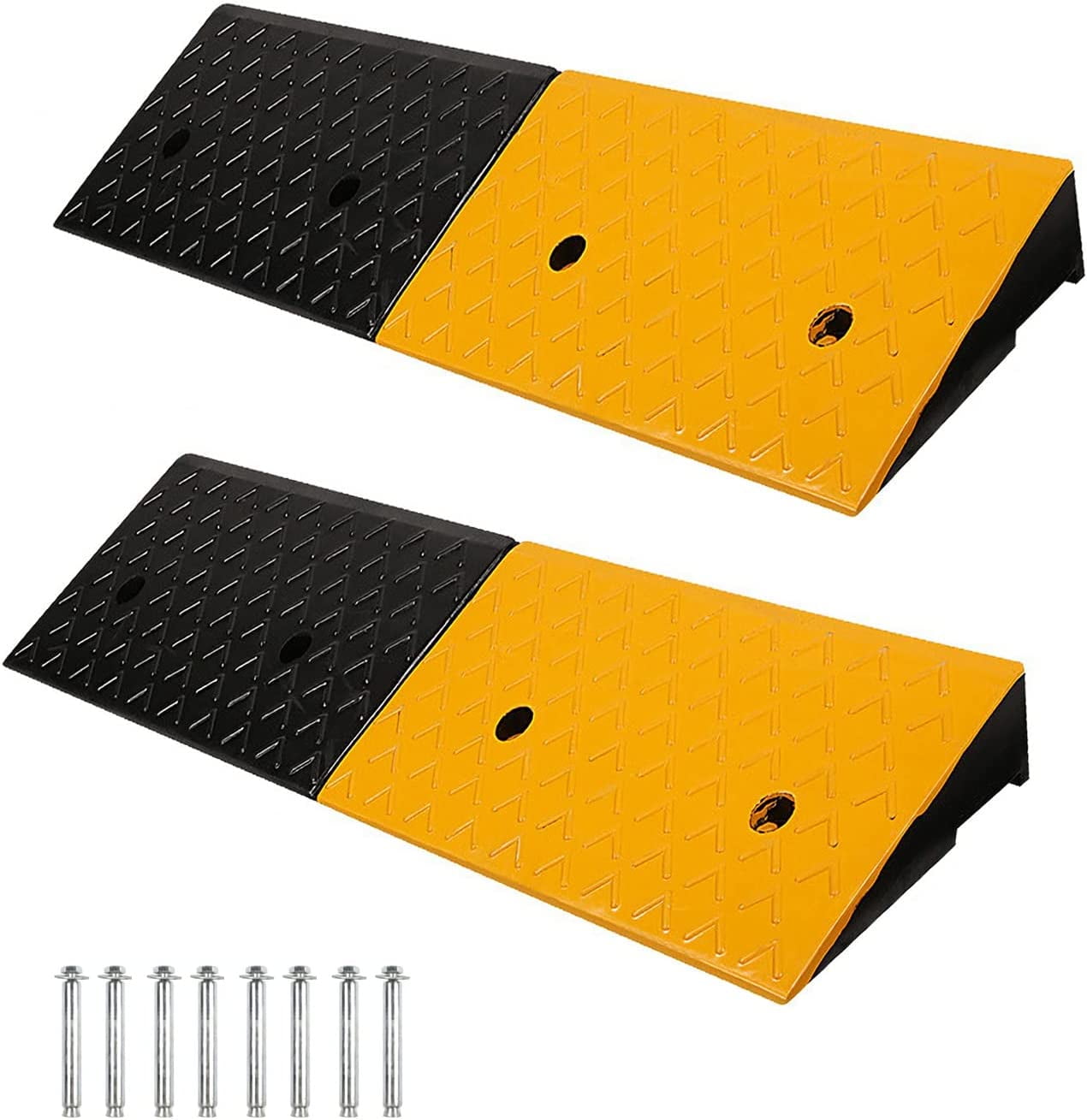 PPOSFPH 2PCS Rubber Curb Ramp, 4'' Rise Heavy Duty Driveway Ramps for ...