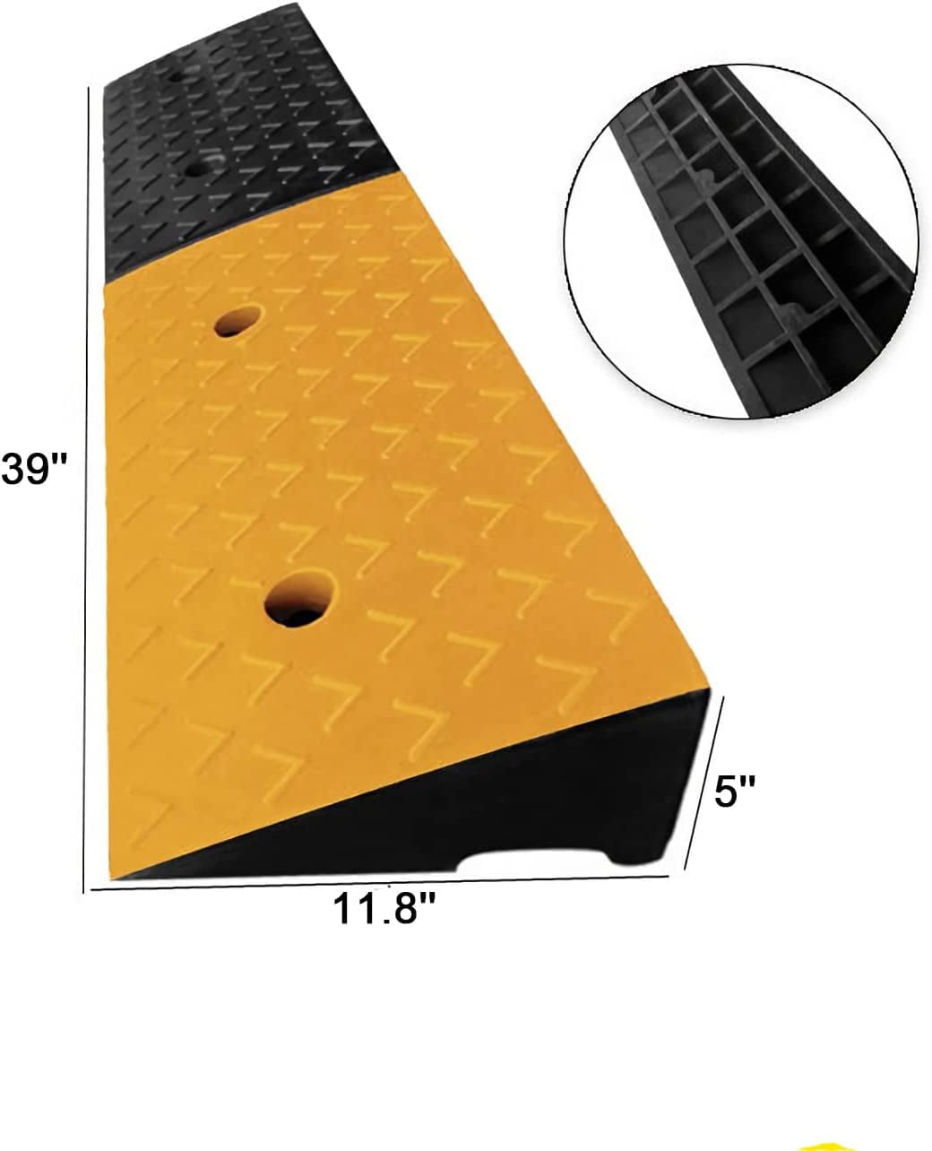 PPOSFPH 5'' Rise Rubber Curb Ramp, Heavy Duty Driveway Ramps for ...