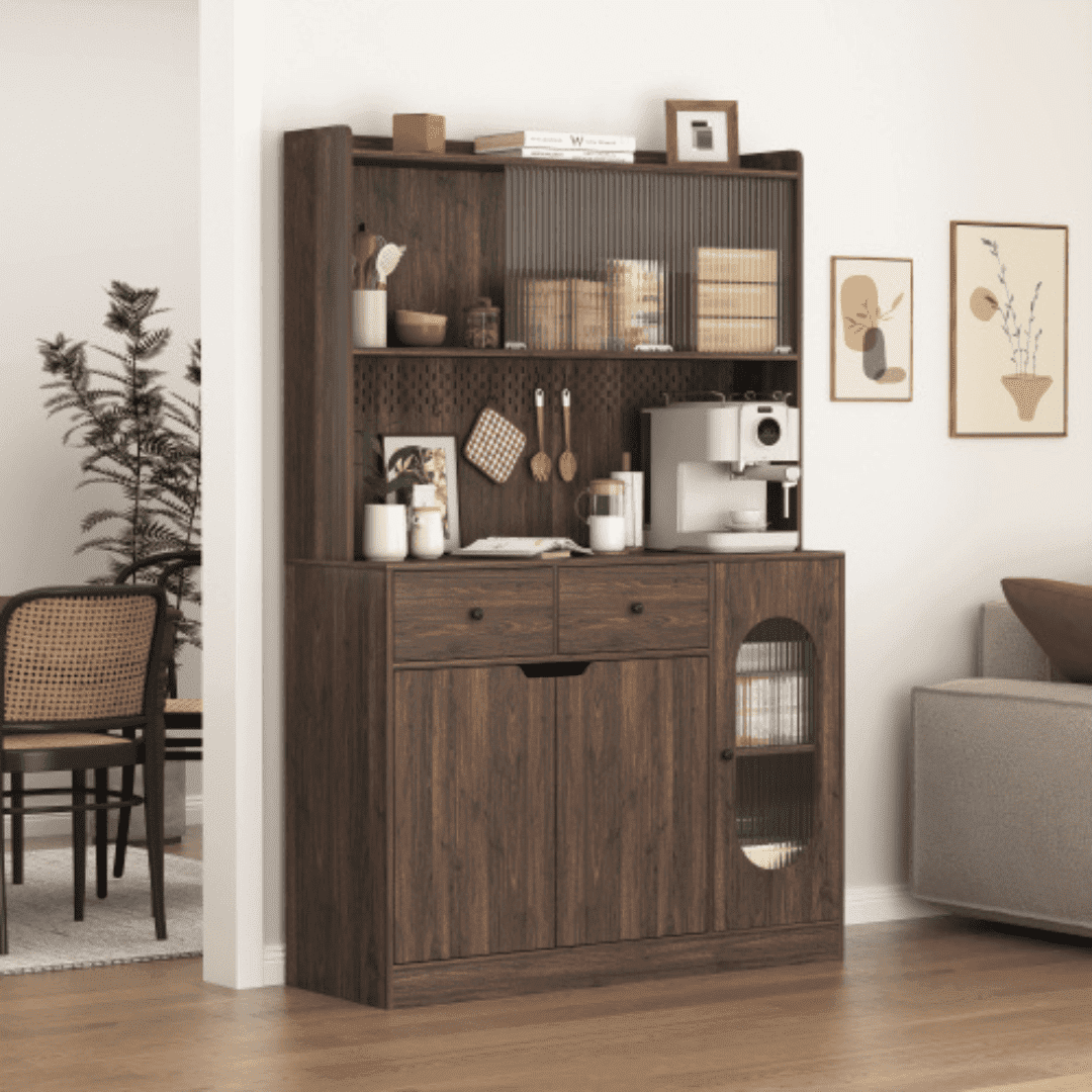 PPOSFPH 71" Kitchen Pantry Cabinet, Freestanding Storage Cabinet with ...
