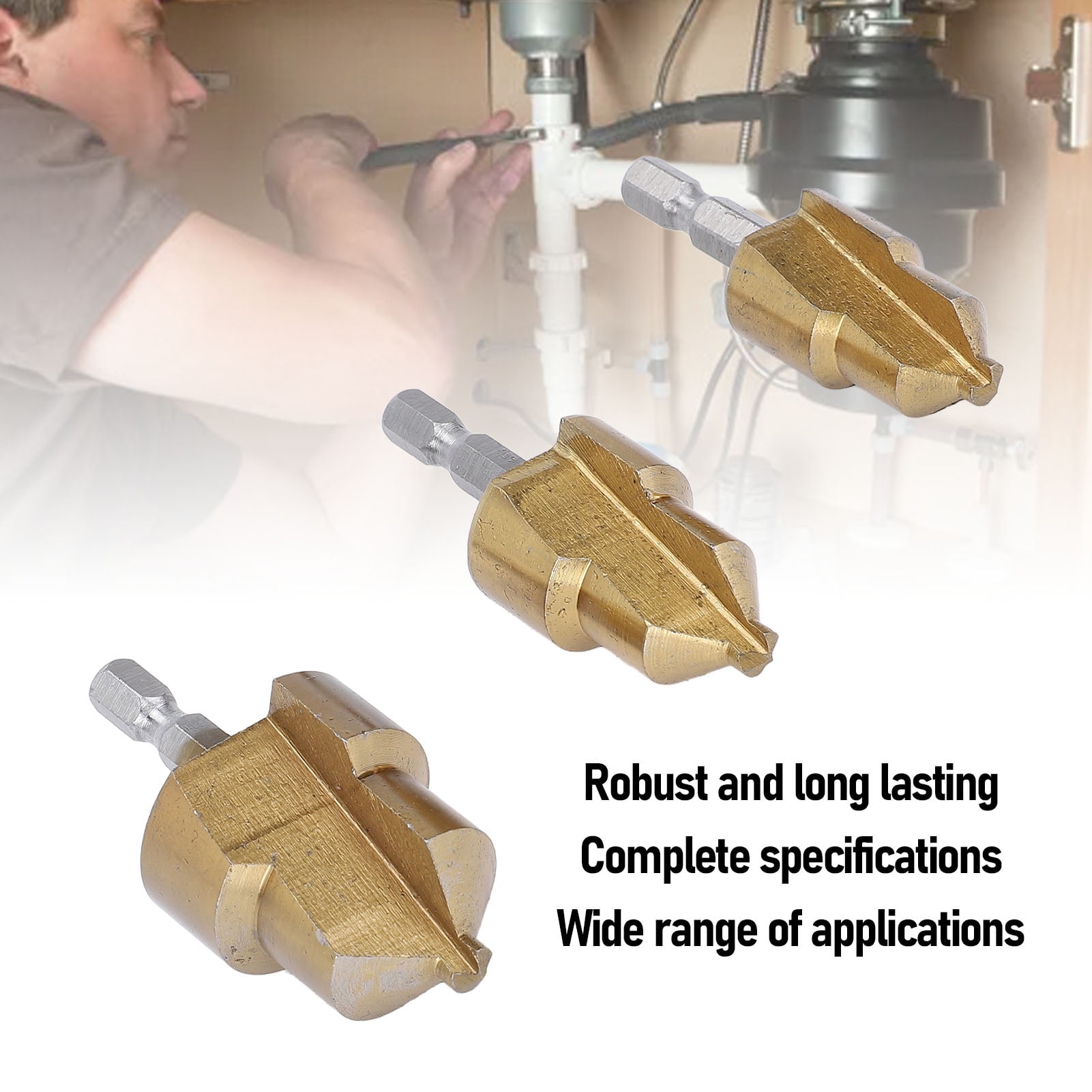 PPR Pipe Repair Drill Bit Kit, 3 Pcs Stepped Reamer , Fast, Low ...