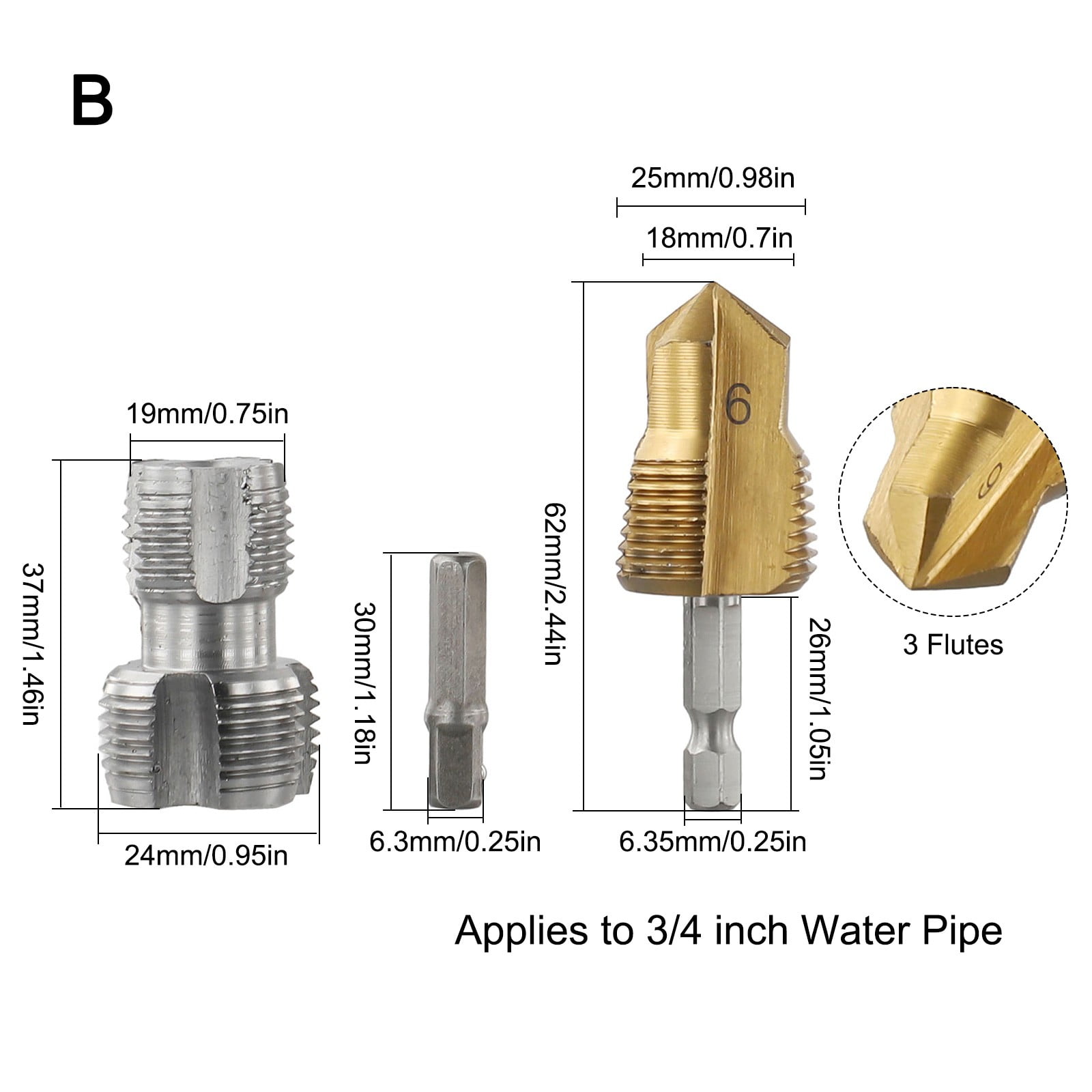 PPR Water Pipe Internal Thread Opener For PVC Plastic Pipe With PPR ...