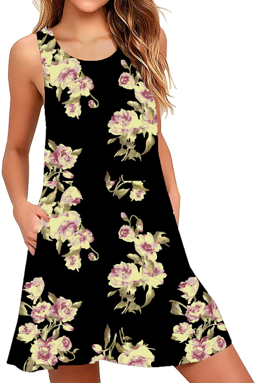 PPYOUNG Women Summer Casual Swing T-Shirt Dresses Beach Cover up Loose ...