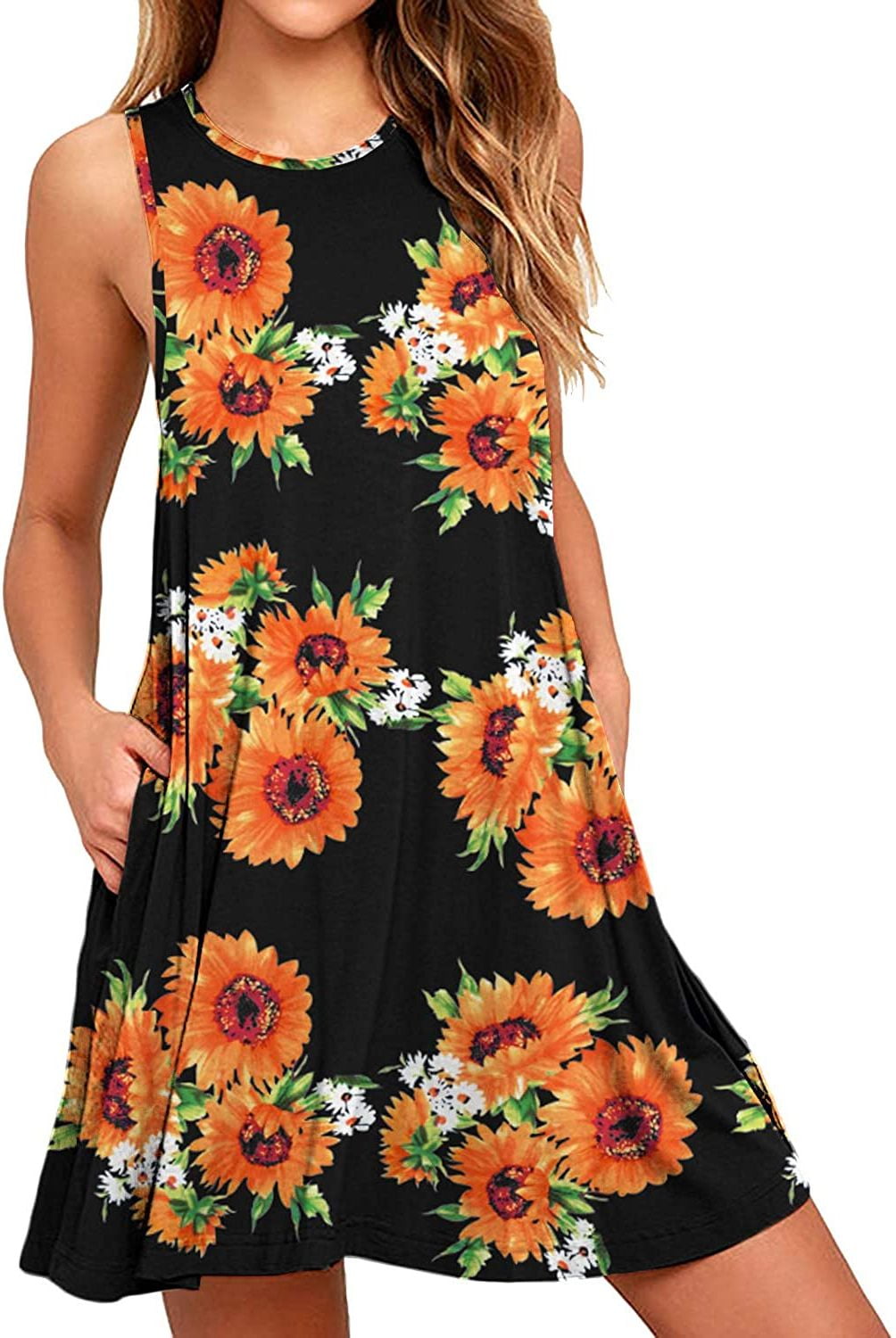 PPYOUNG Women Summer Casual Swing T-Shirt Dresses Beach Cover up Loose ...