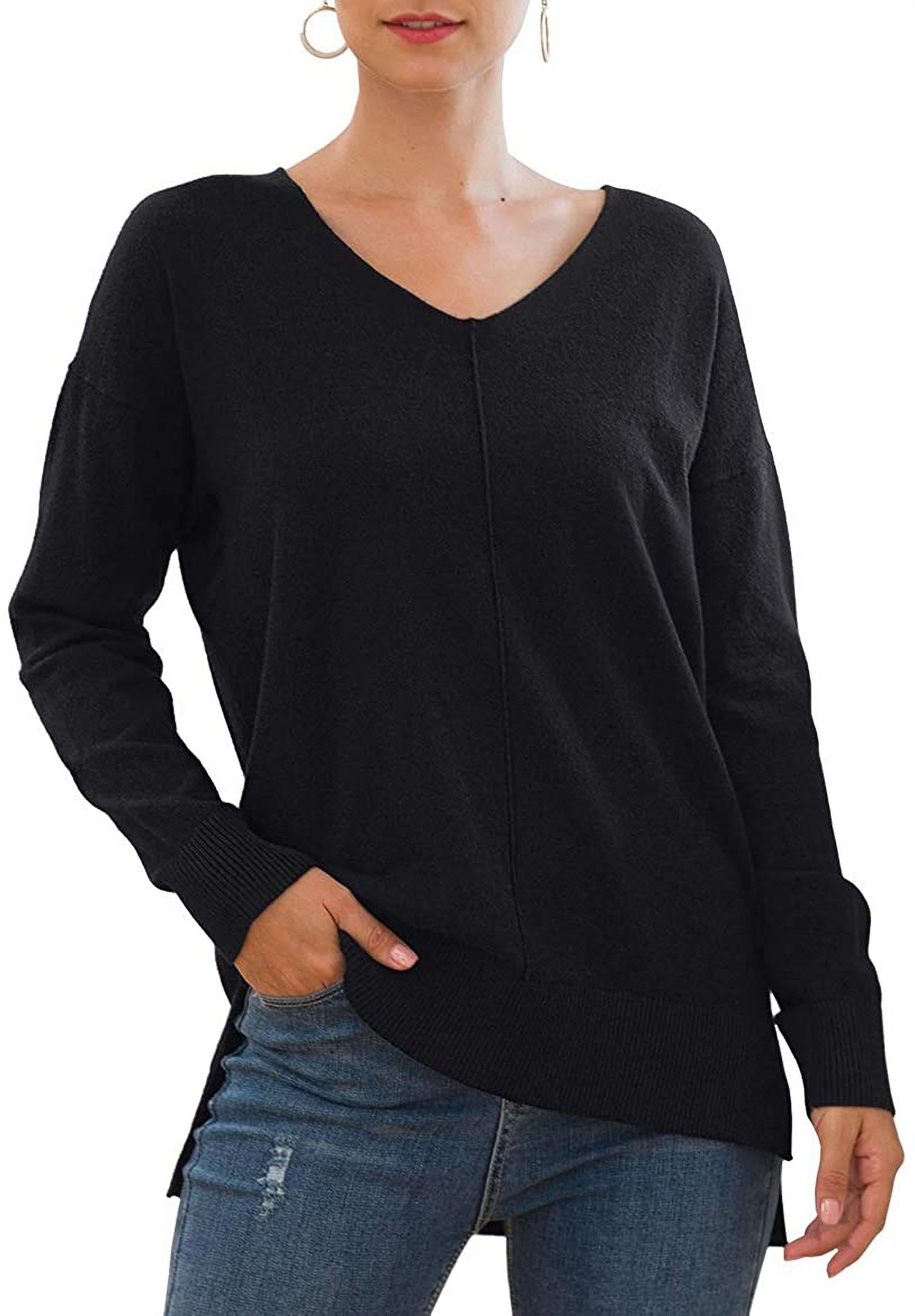PPYOUNG Women's Lightweight V-Neck Pullover Sweater with Hi-Low Hemline ...