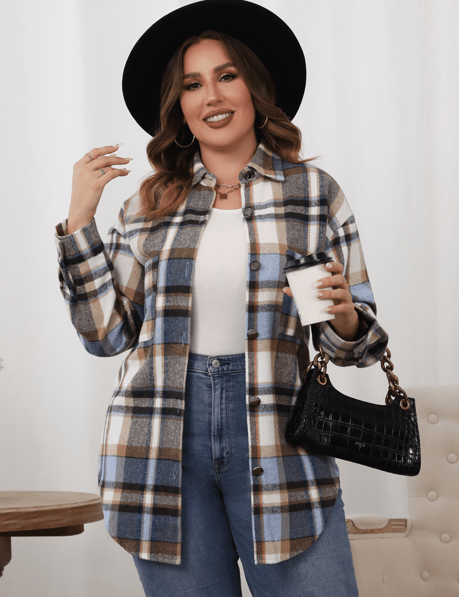PPYOUNG Women's Plaid Shackets Flannel Long Sleeve Button Down Shirts ...