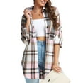 PPYOUNG Women's Plaid Shackets, Flannel Long Sleeve, Casual Outwear ...