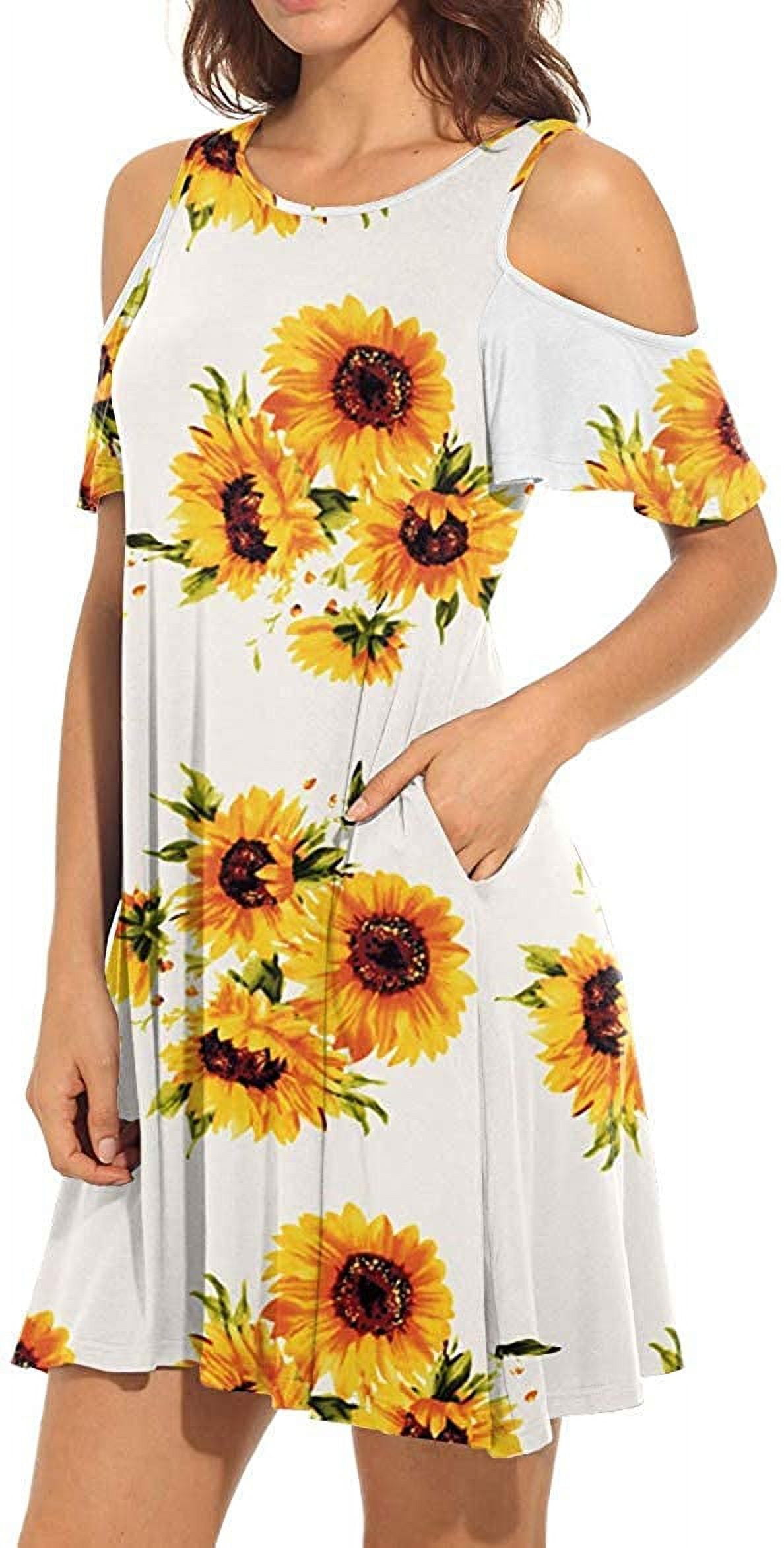 PPYOUNG Women's Short Sleeve Cold Shoulder Tunic Top Swing T-Shirt ...
