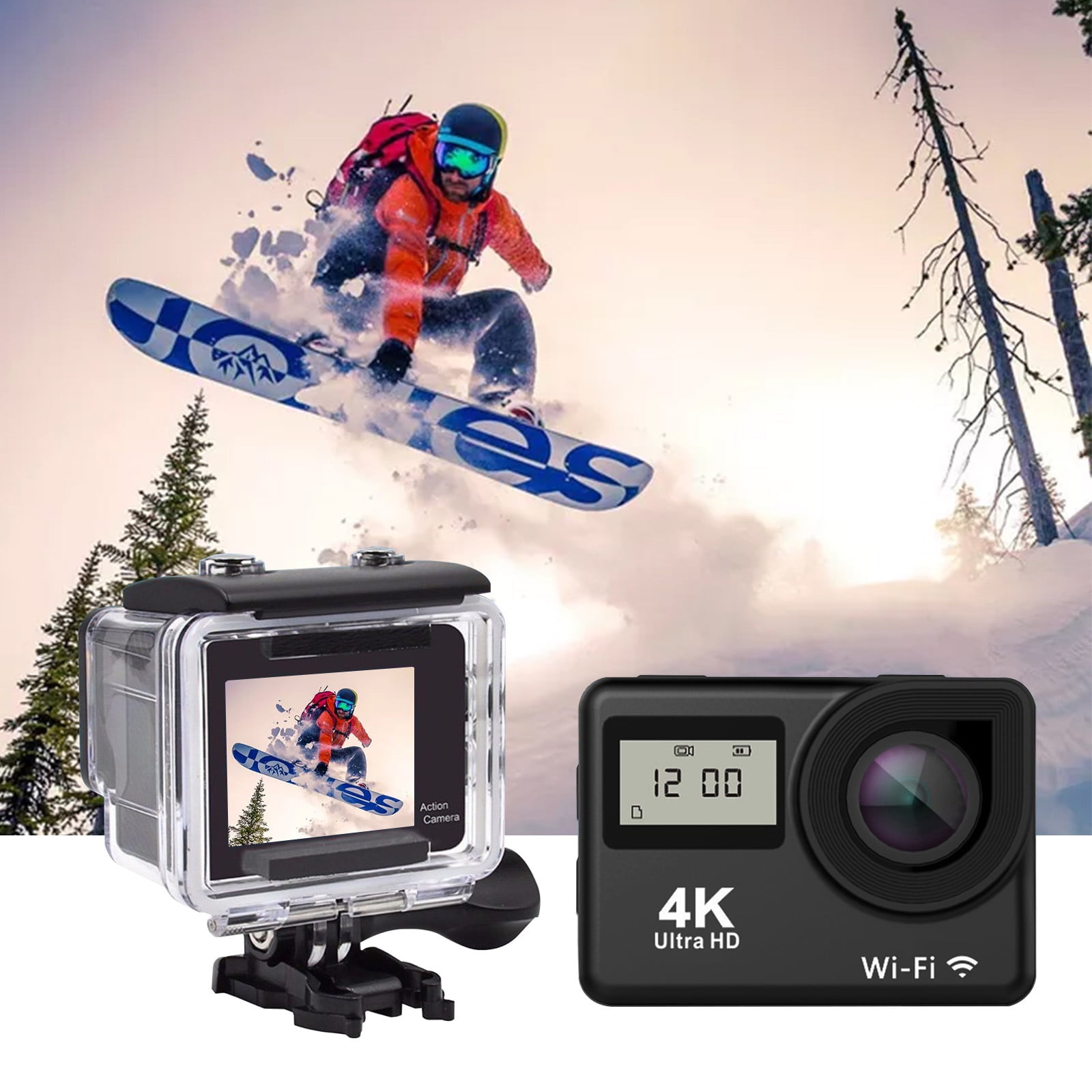 PPgejGEK 1080P 30FPS Action Camera HD Underwater Cameras 30M Camera Ski ...