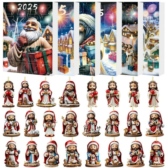 2025 Christmas Countdown Calendar Cute Acrylic Decoration Holiday Gifts ...