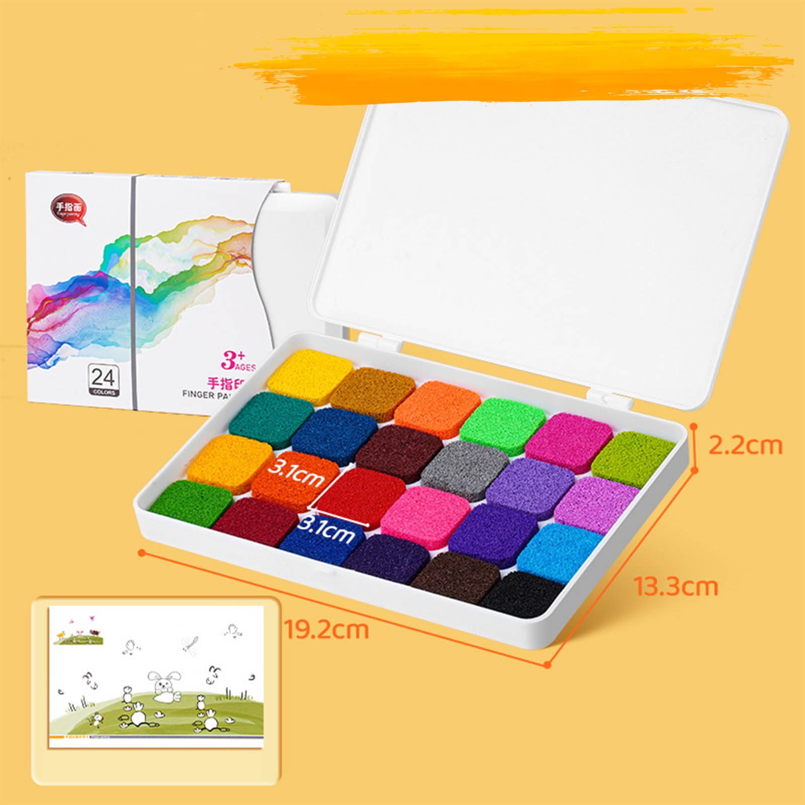 PPgejGEK 24 Colors Finger Painting Printing Pigment Colorful Printing ...