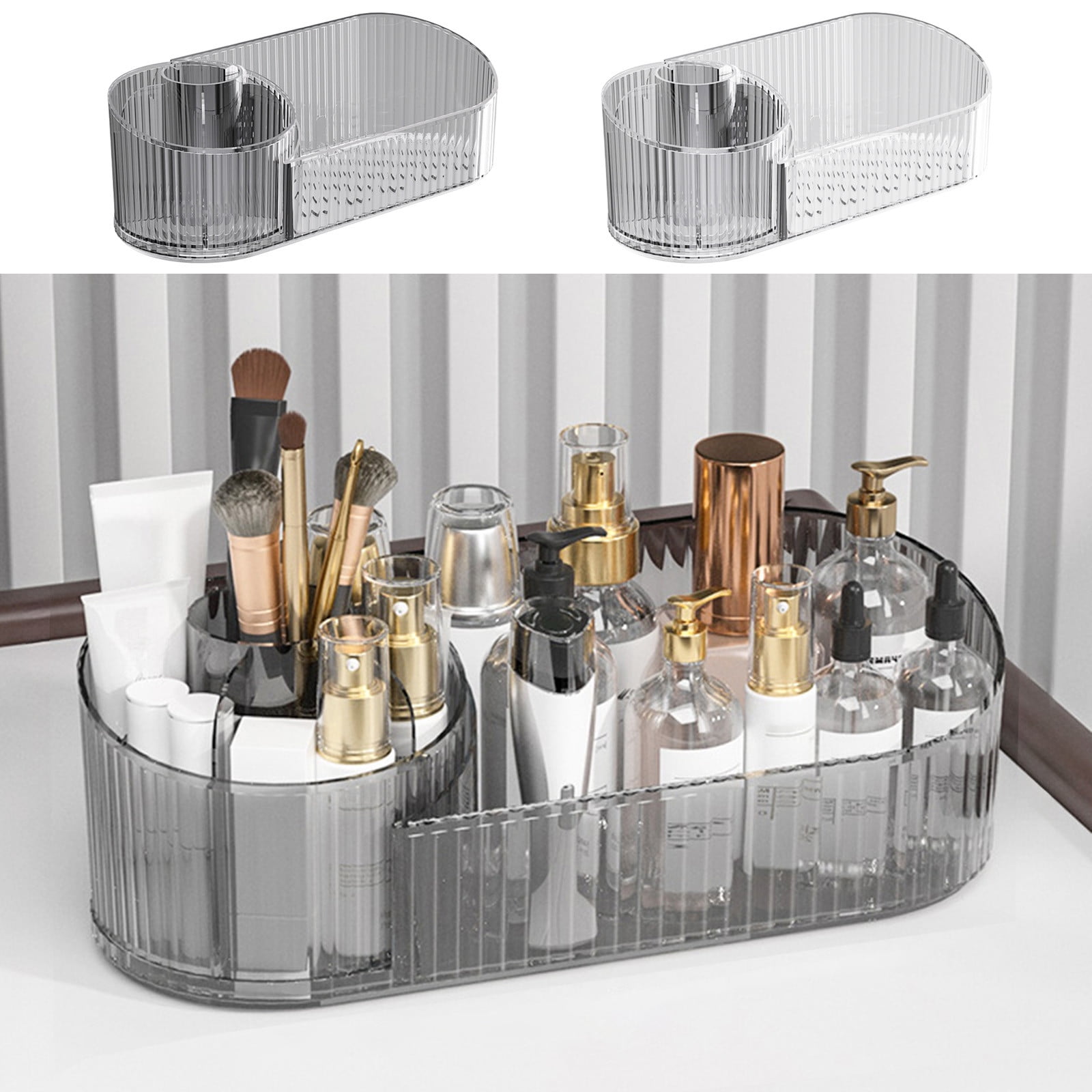 PPgejGEK 360 Rotating Makeup Organizer with Compartments 11.8 x 4.7 x 4 ...