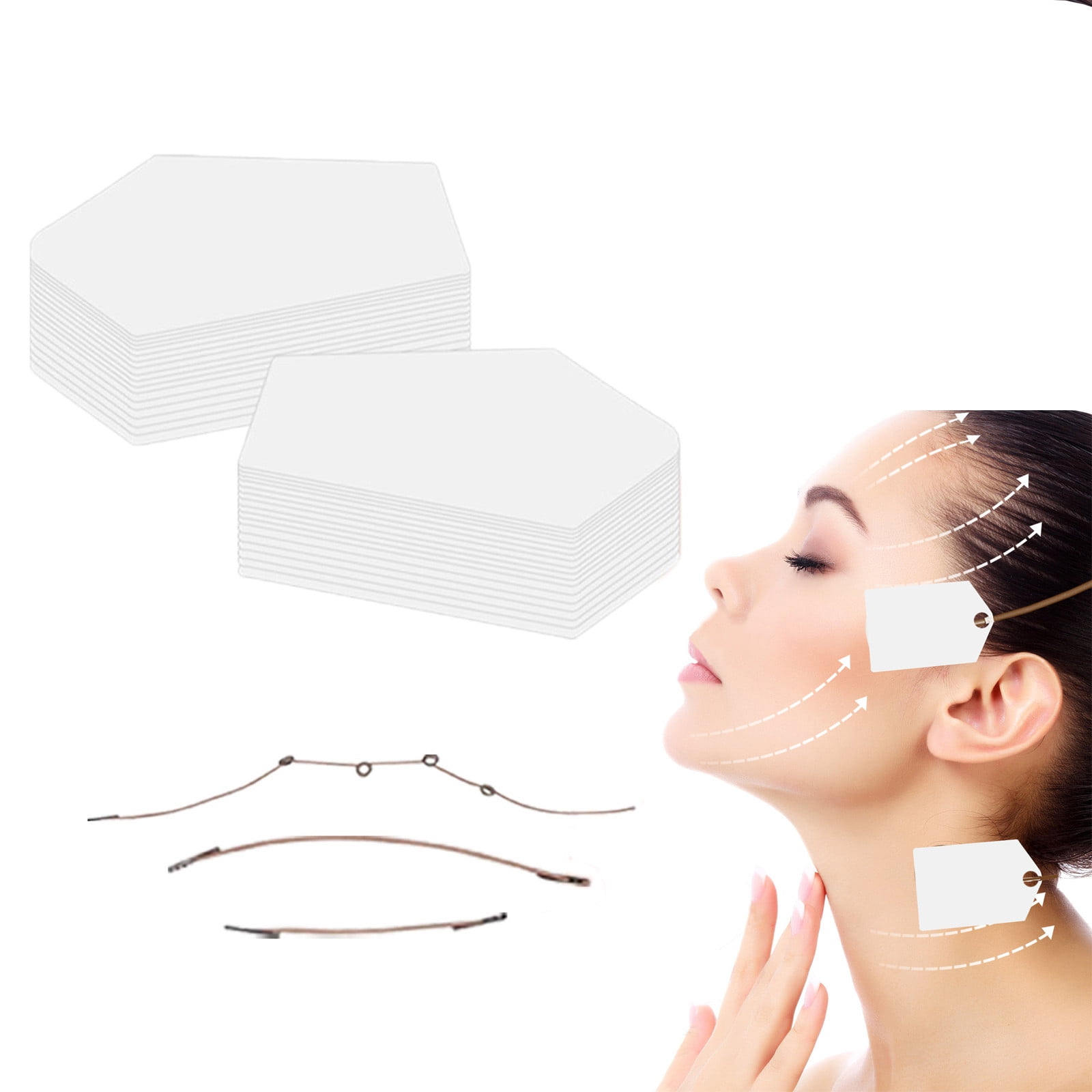 PPgejGEK 40 Pack Instant Invisible Face Stickers Facial Makeup Face ...