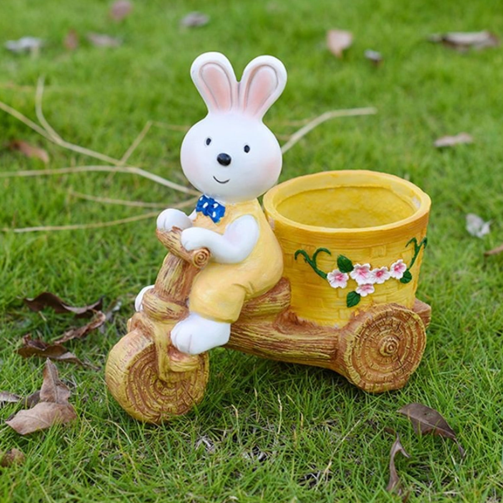 PPgejGEK 7.48"x7.48"x3.94" Resin Bunny Planter Sculpture - Cute Rabbit ...