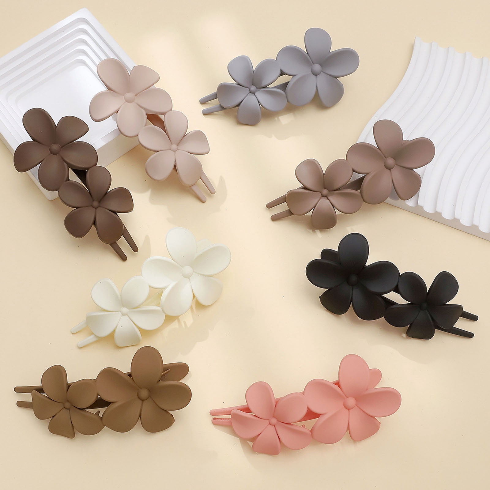 PPgejGEK 8 Pack Flat Hair Clips for Women Flower Claw Clips Non ...