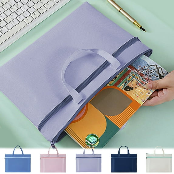 PPgejGEK A4 Oxford Fabric Waterproof Document Bag Zipper File Holder ...