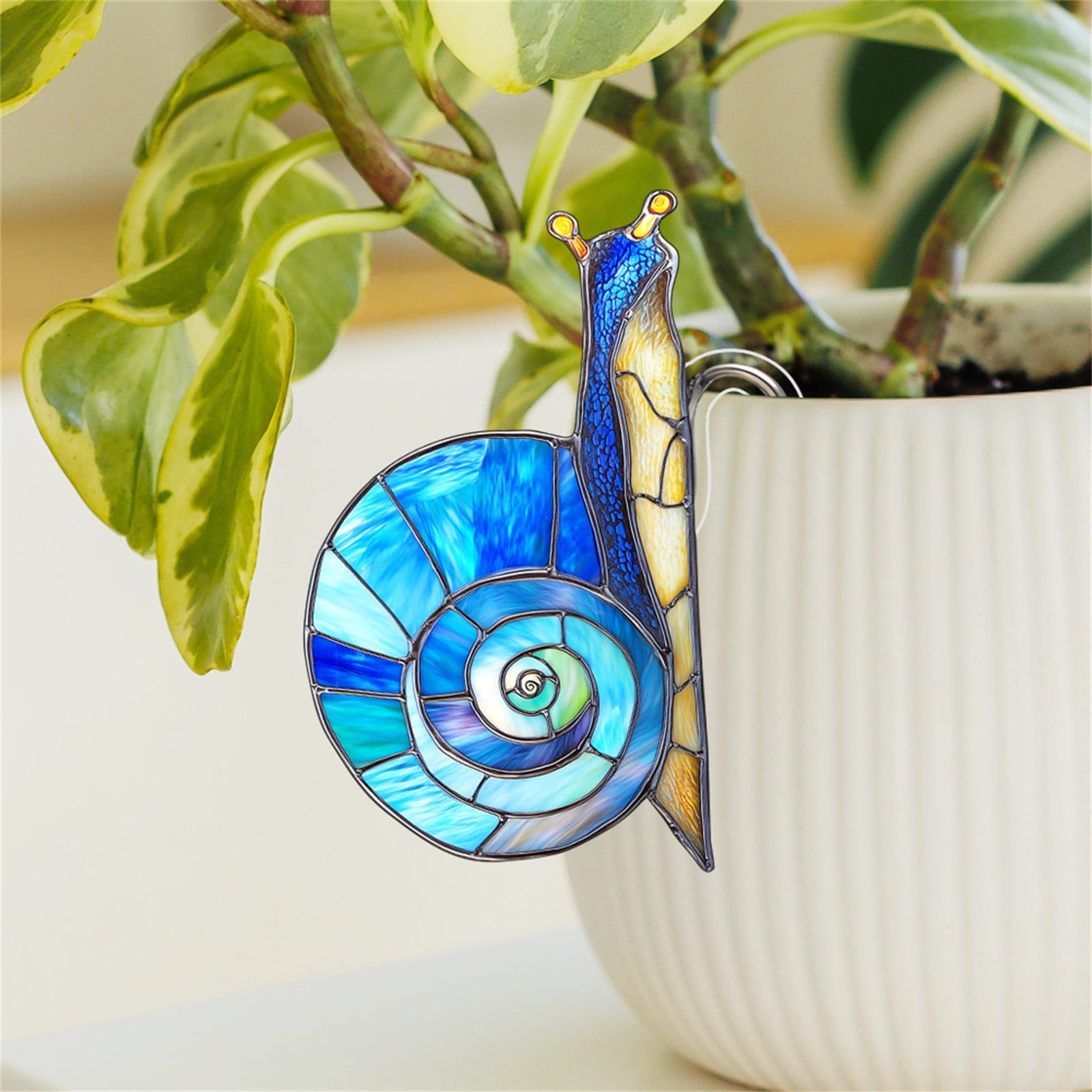 PPgejGEK Acrylic Potted Planter Insert Decoration with Snail Design for ...