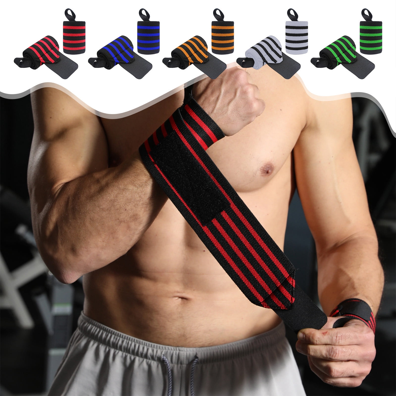 PPgejGEK Adjustable Weight Lifting Wrist Straps with Thumb Loop Gym ...