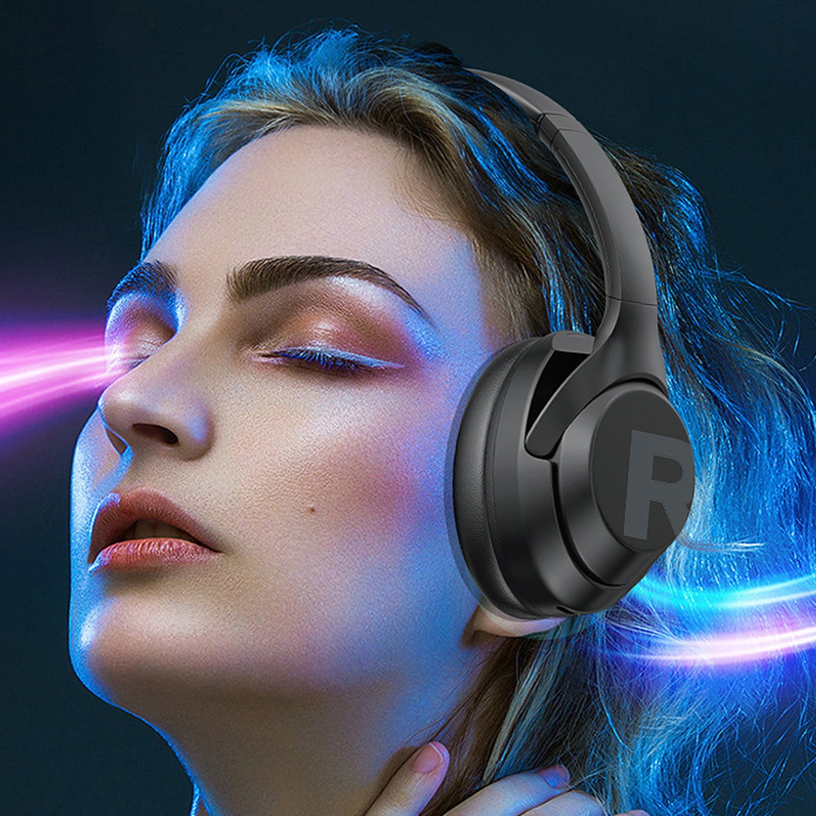 PPgejGEK Bluetooth Earphone Wireless Headphones Stereo Foldable Sport ...