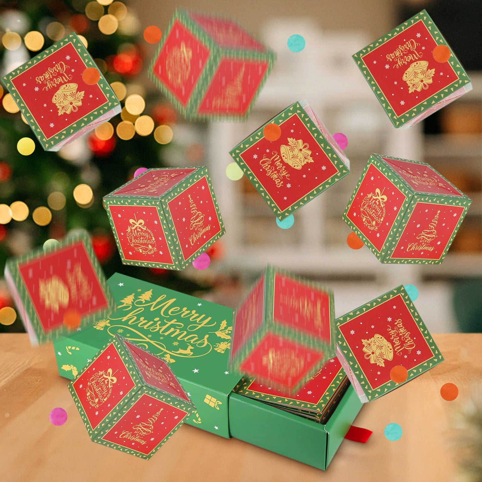 PPgejGEK Christmas Money Gift Surprise Jump Box DIY Pop-Up Mechanism ...