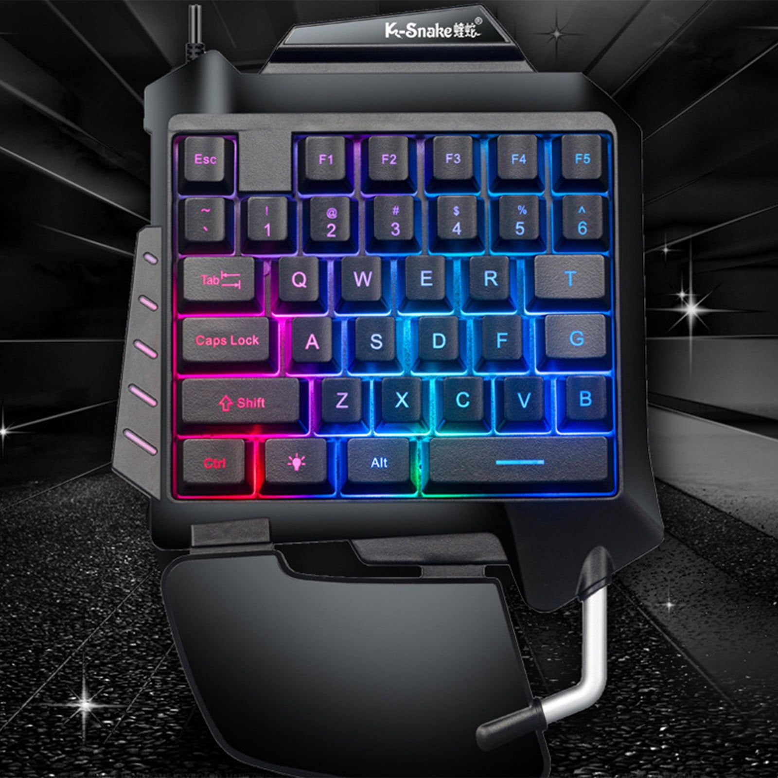 PPgejGEK Colorful Light Effect Tilted Keyboard Layout with Light Carved ...