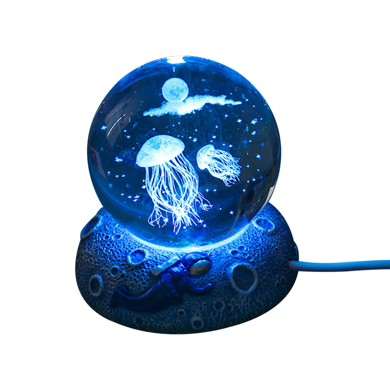PPgejGEK Crystal Night Light with Luminous Resin Base and Glass Craft ...