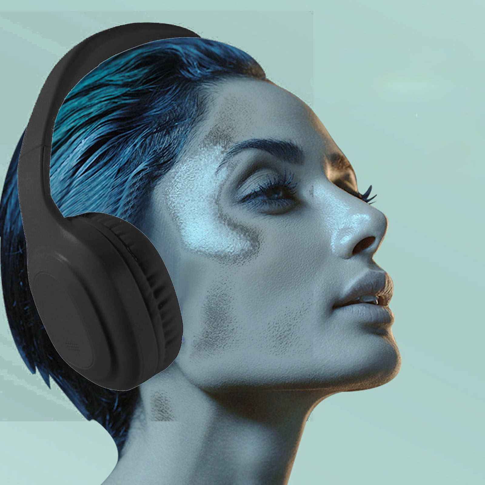 PPgejGEK Over-ear Wireless Headset 180-hour Battery Microphone Supports ...