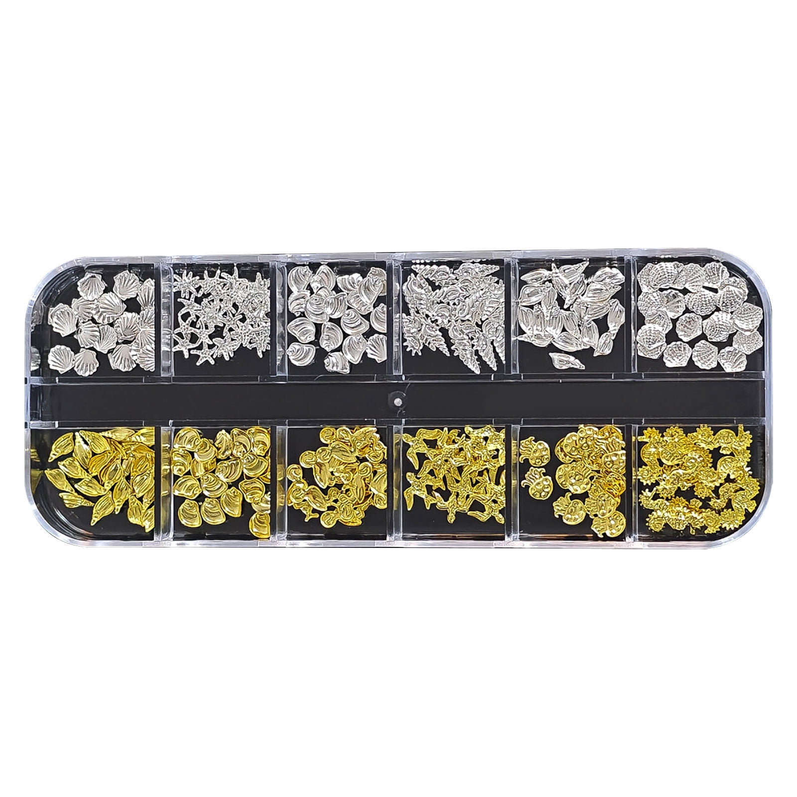 PPgejGEK Flat Bottom Shaped Colored Glass Nail Art Jewelry 12-Piece Set ...