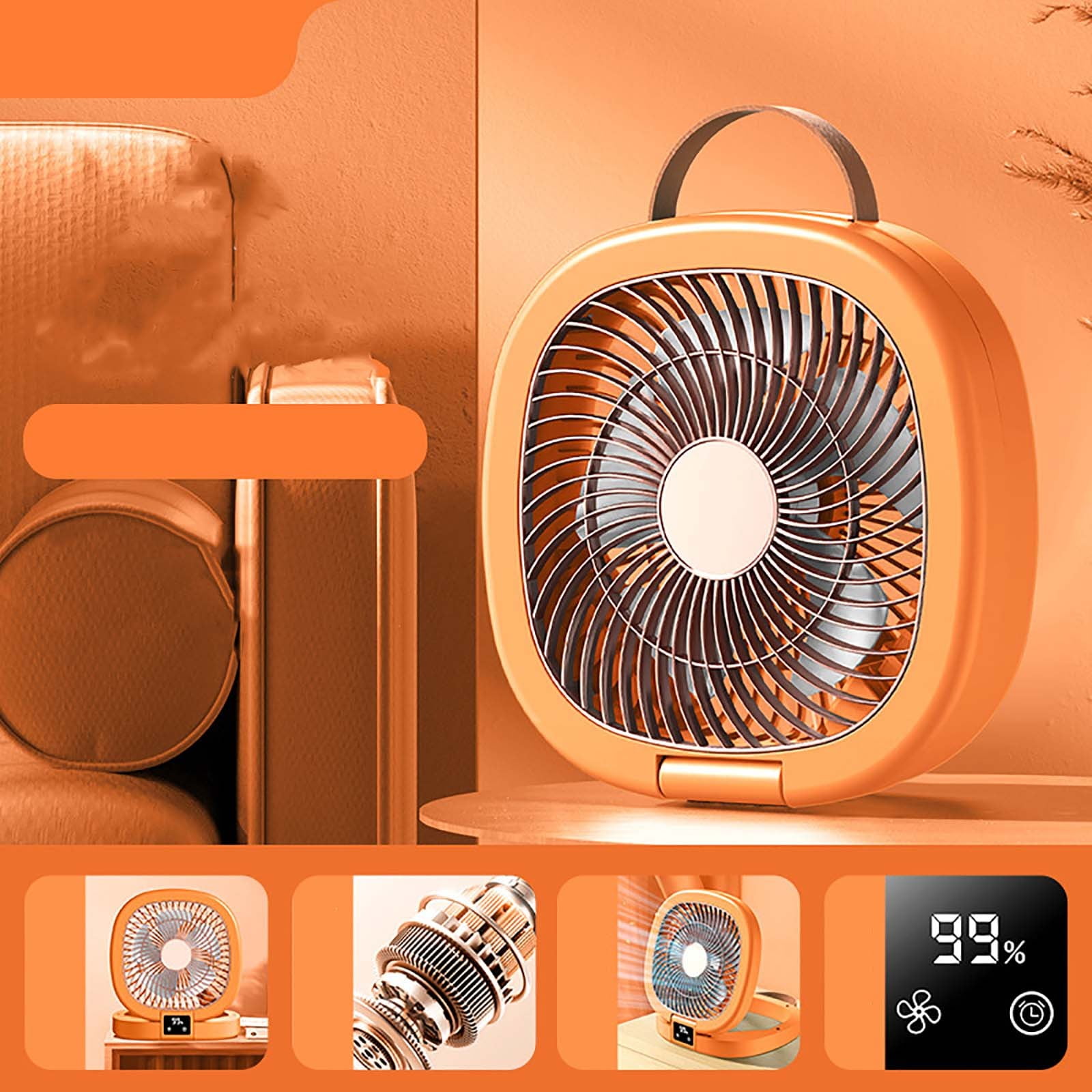 PPgejGEK Foldable Desktop Fan with Digital Display Timer - USB Powered ...