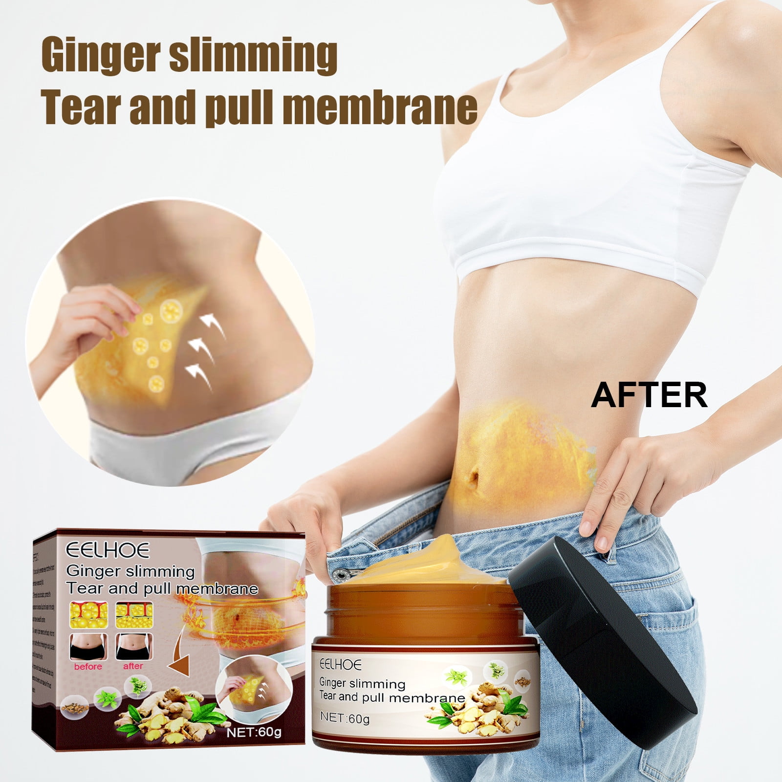 PPgejGEK Ginger Tear and Pull Membrane Ginger Tear Film Body Sculpting ...