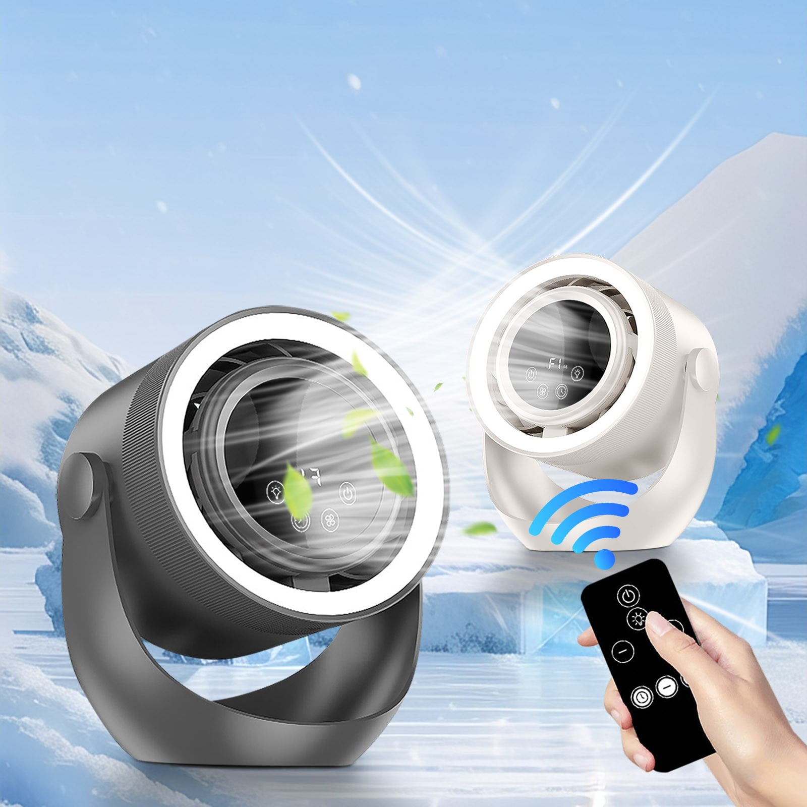 PPgejGEK Household USB Digital Touch Screen Turbo Circulating Fan Wall ...