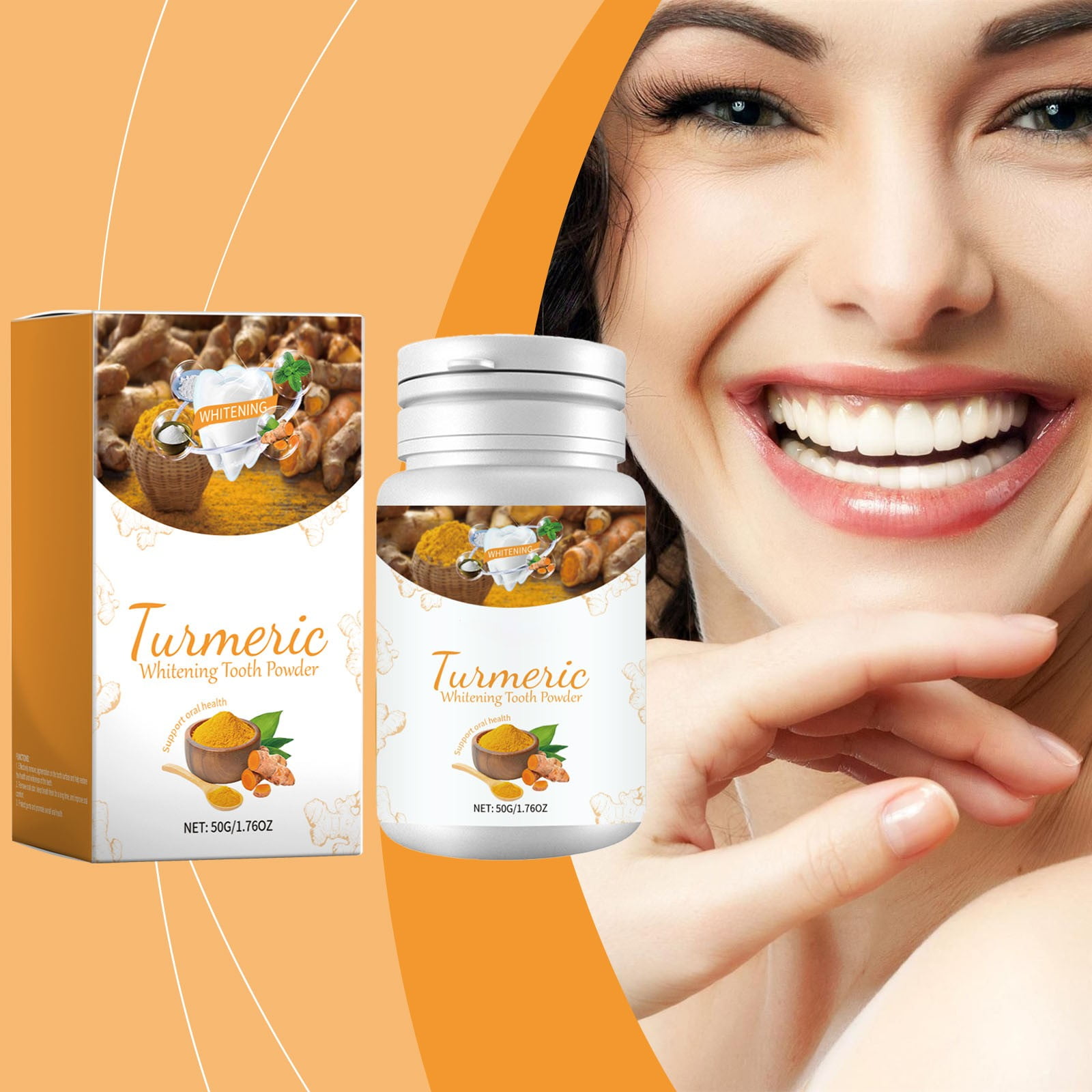 PPgejGEK Huanbai Turmeric Whitening Powder Sensitive Teeth Gingival To ...