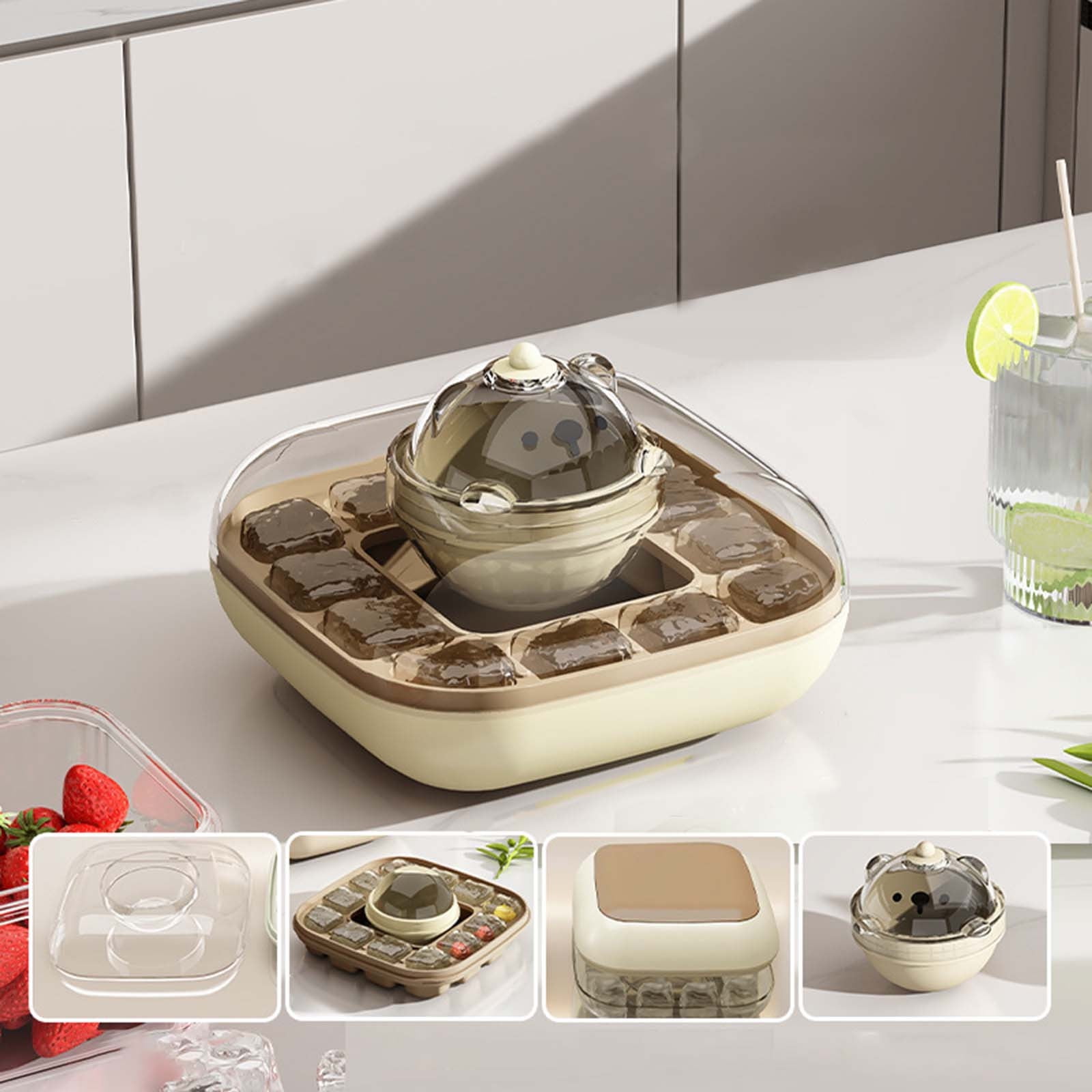 PPgejGEK Ice Tray With Lid Food Grade Homemade Ice Box, Bear Shape and ...
