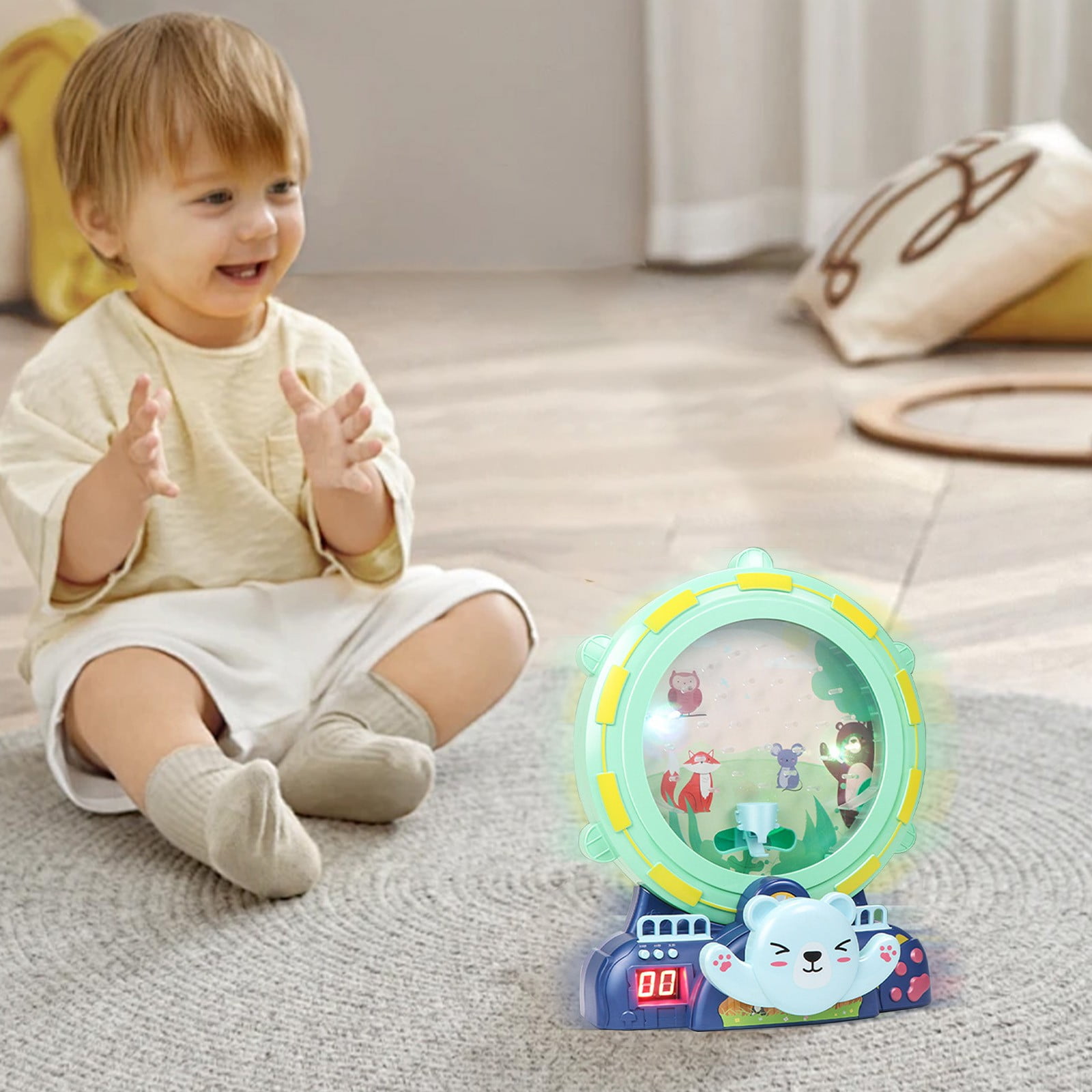 PPgejGEK Interactive Kids Pinball Machine with Lights Sound Scoring Feature Multiple Play Modes ...